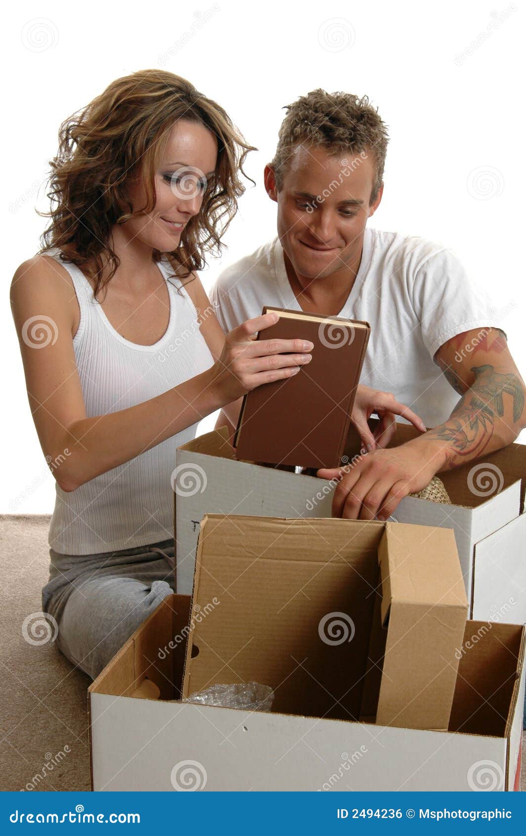 Unpacking stock photo. Image of female, happy, moving - 2494236
