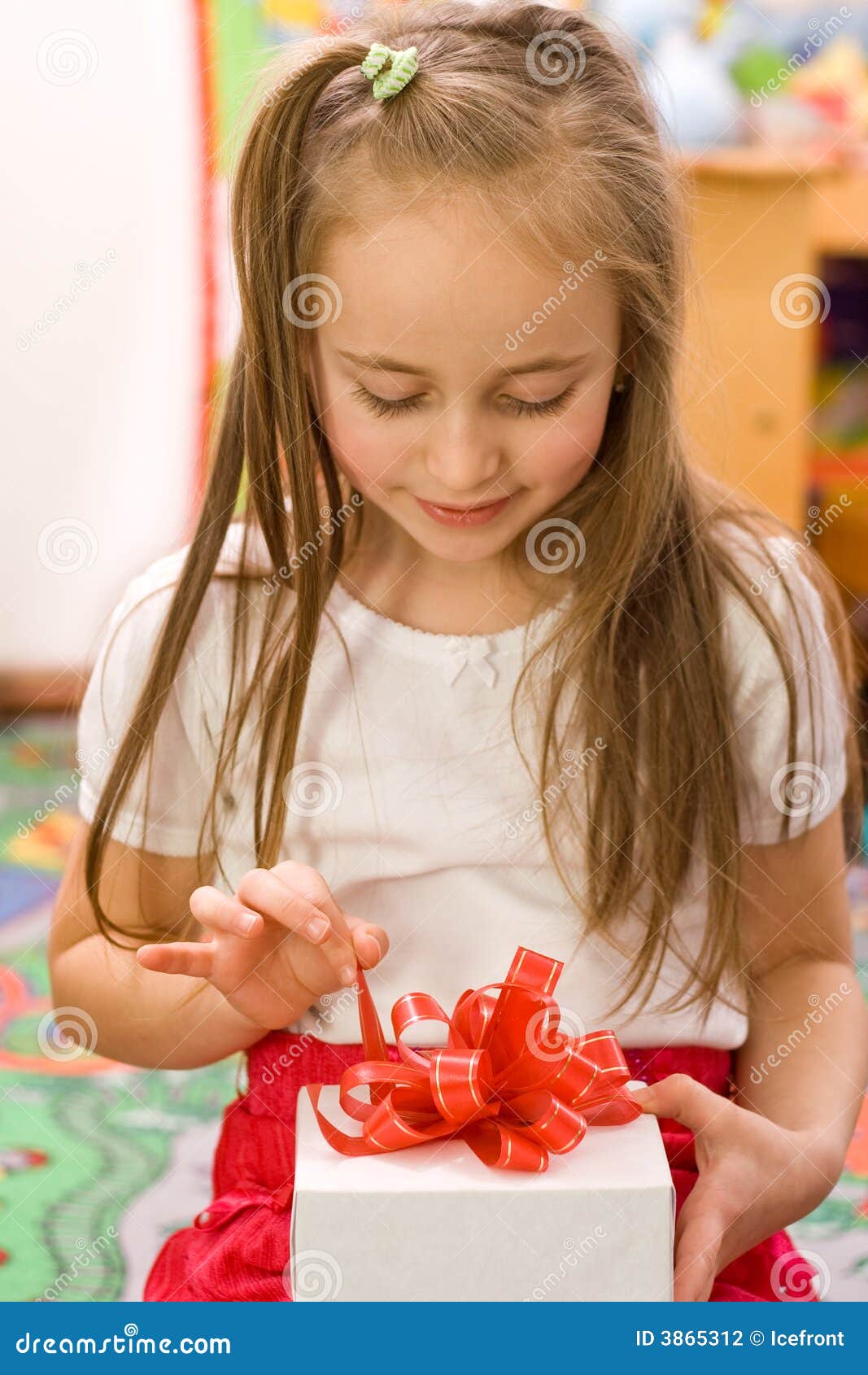 Unpacking the gift stock photo. Image of happy, giving - 3865312