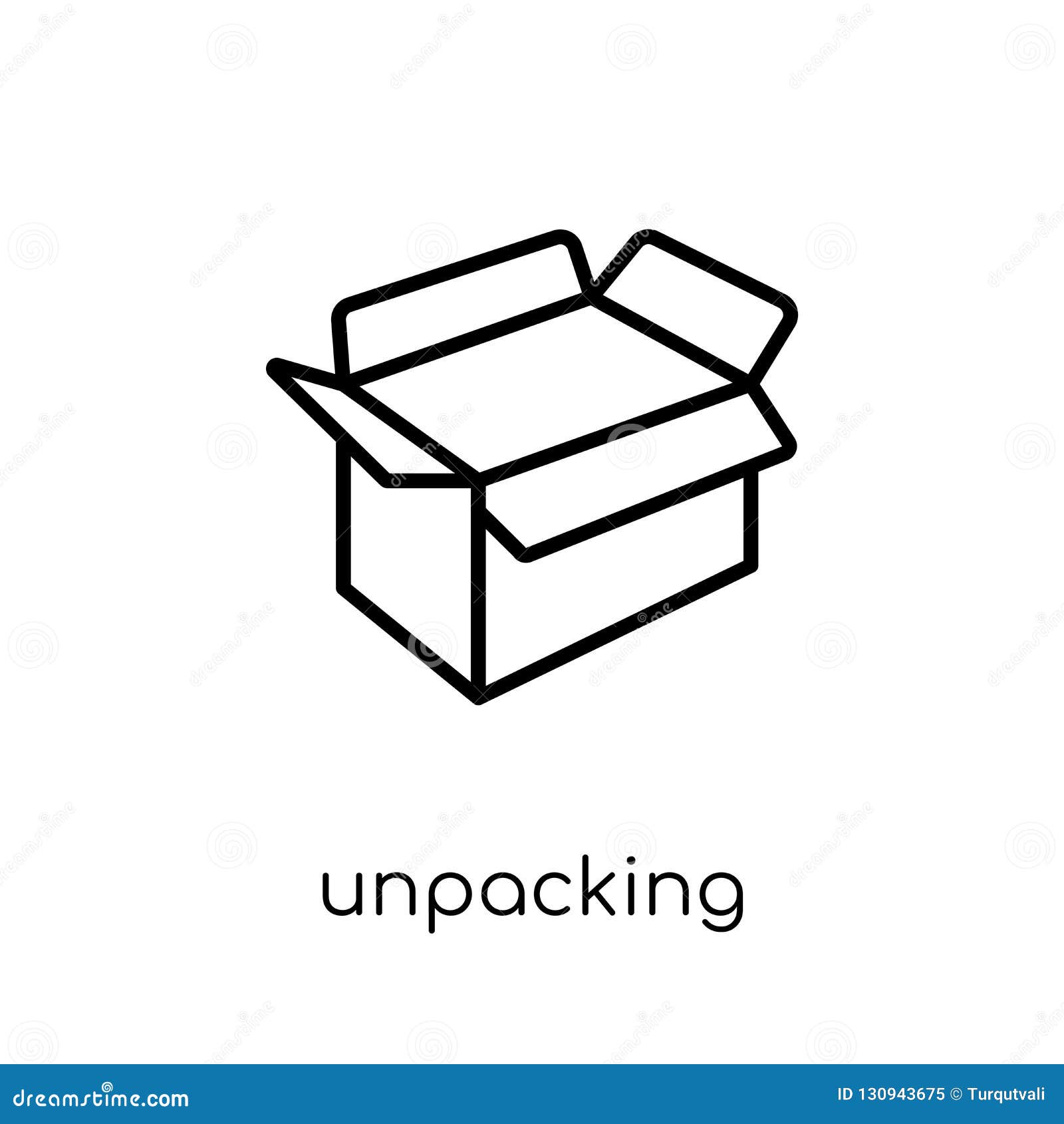 Unpacking Icon from Delivery and Logistic Collection. Stock Vector ...