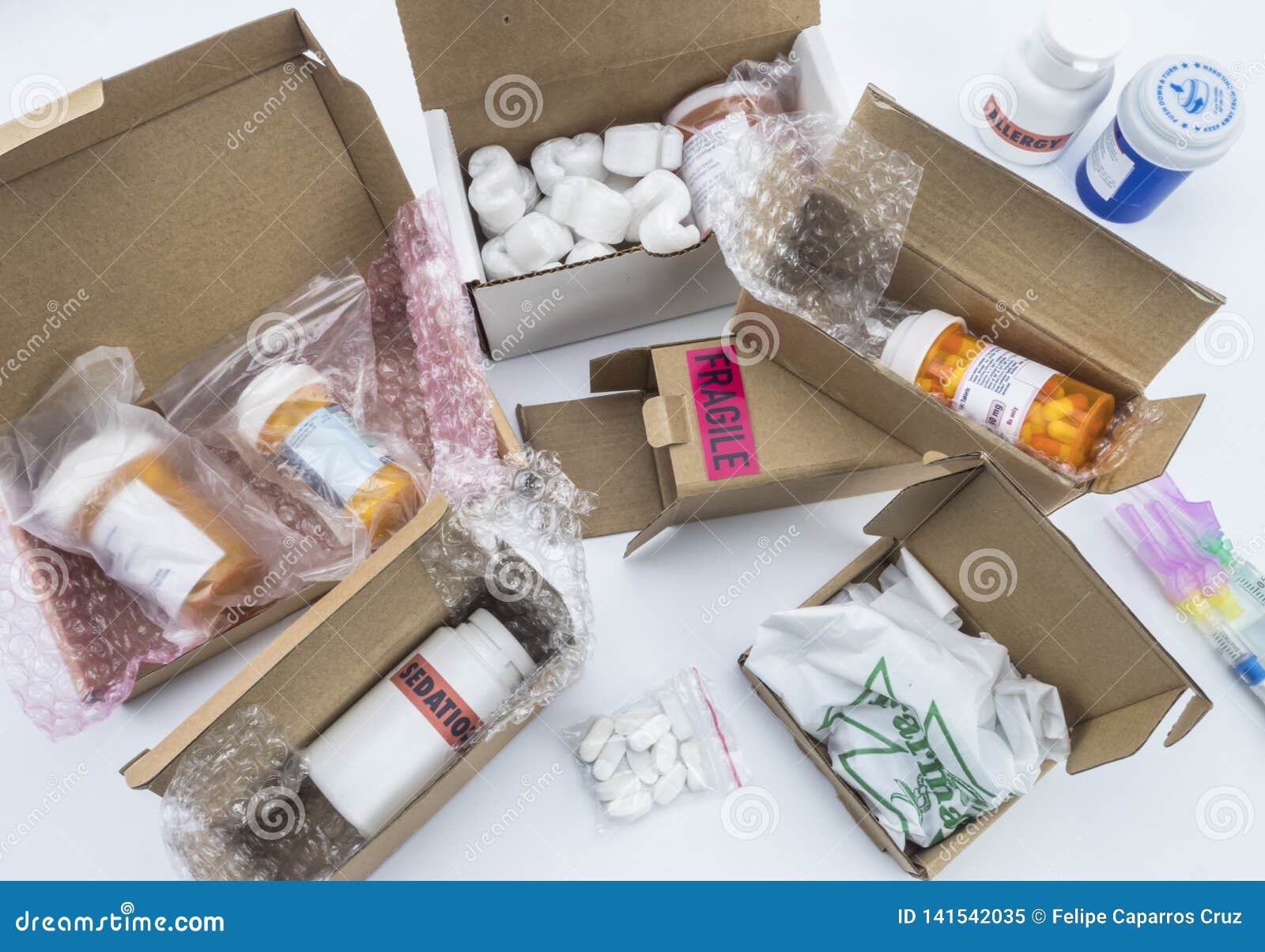 Unpacking Medication in Boxes, Diverse Medicines in Boxes for ...