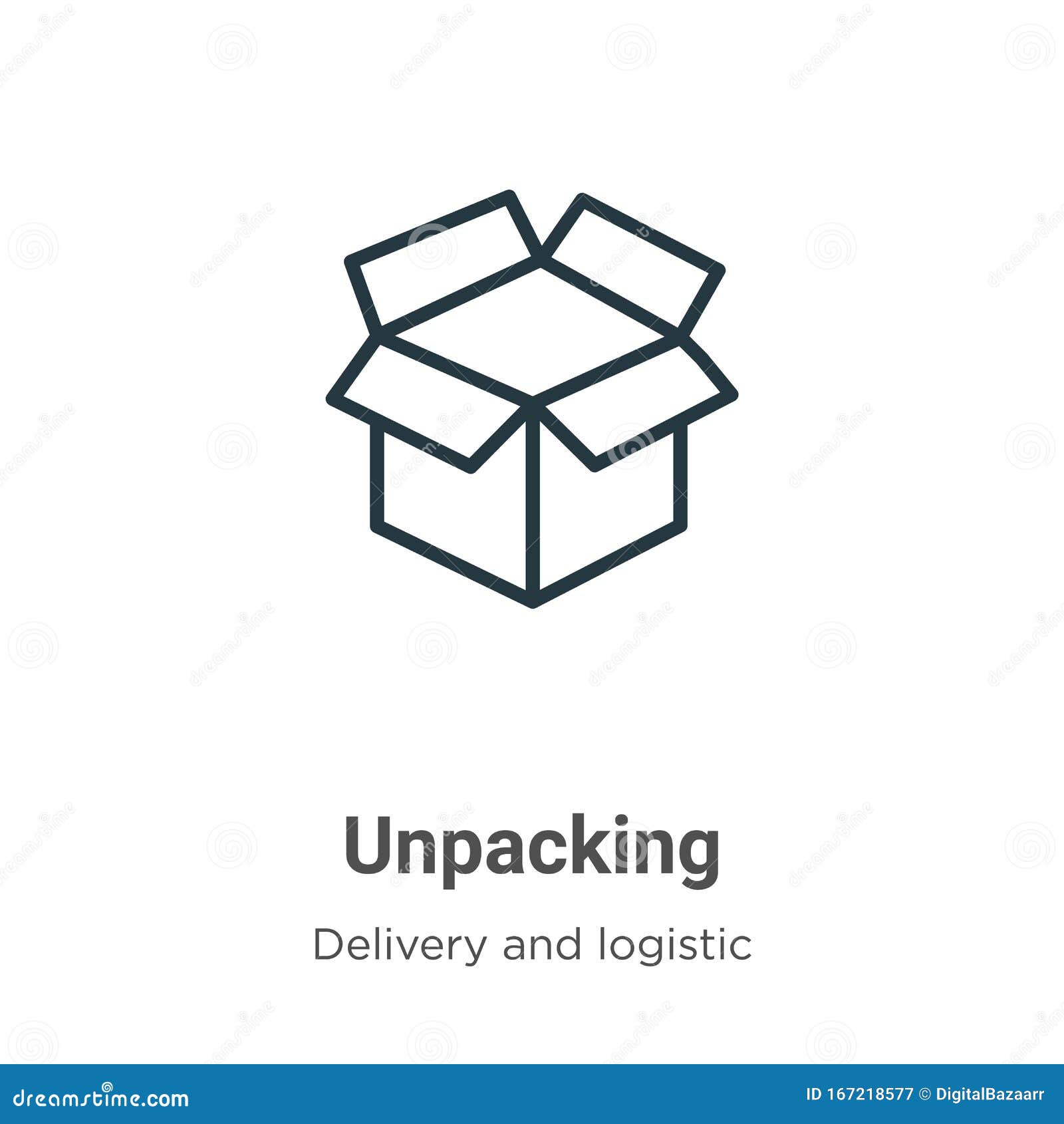 Unpacking Thin Line Icon. Box With Up Arrow Vector Illustration ...