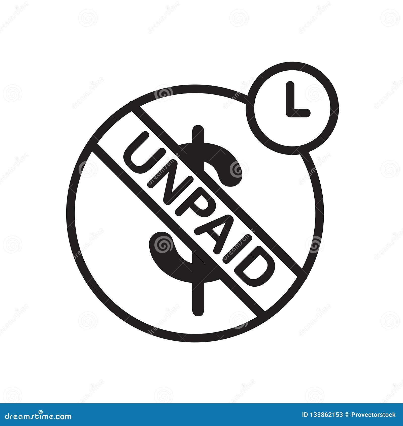 Unpaid Sign Or Stamp Vector Illustration | CartoonDealer.com #144606540