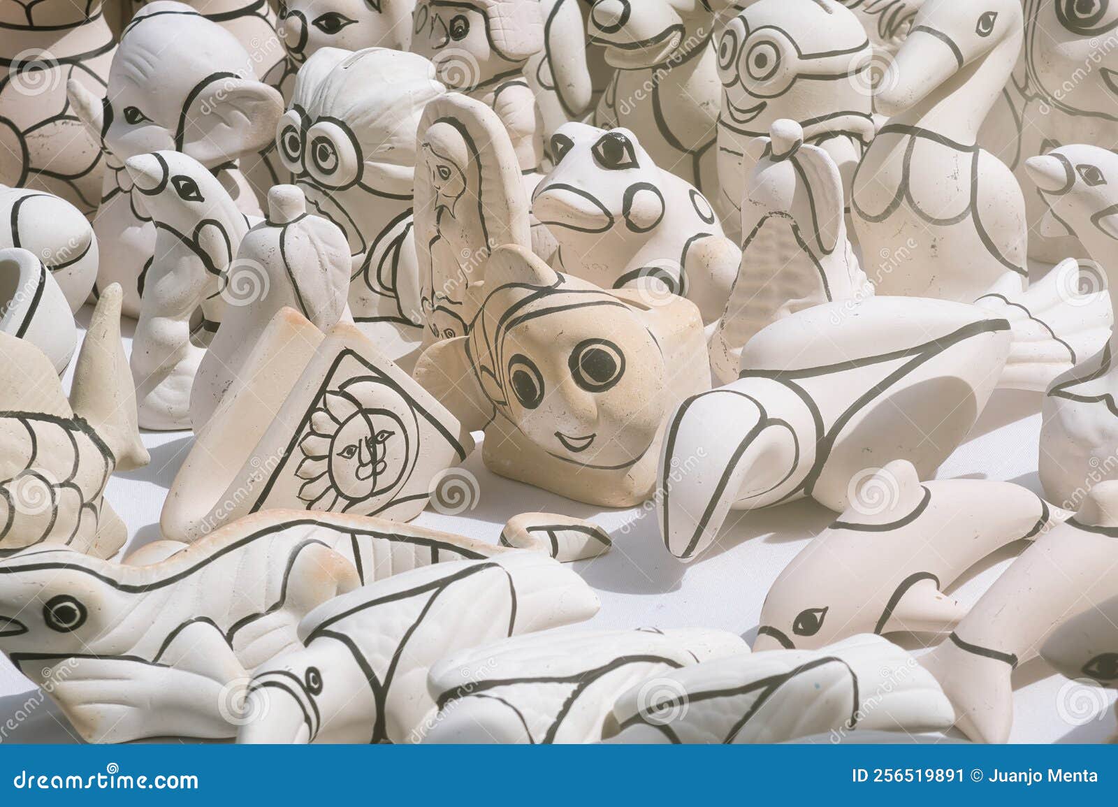 Unpainted Clay Figures To Diy Paint Stock Image - Image of culture ...