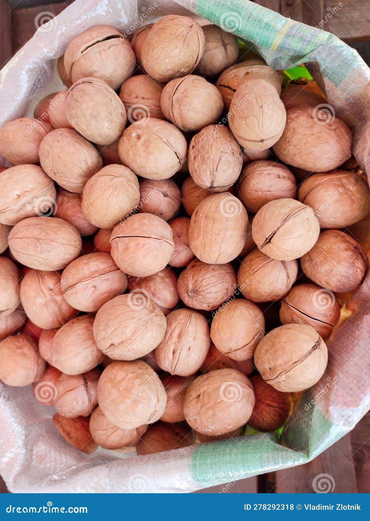 Unpeeled Walnuts in Bag are Sold in a Store Stock Photo - Image of ...