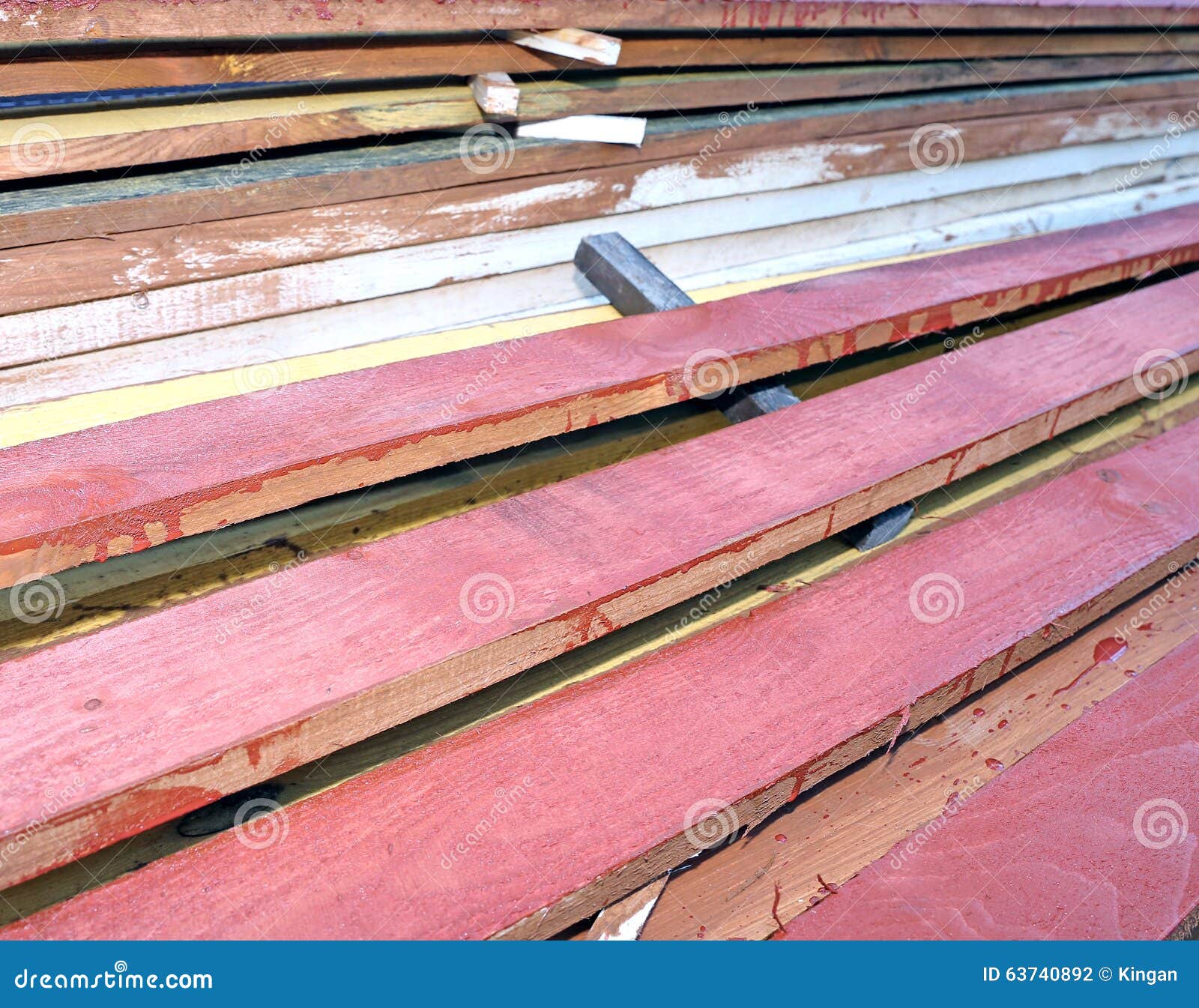 Unplaned Thick Planks Covered with Antiseptic Preparation Stock Photo ...