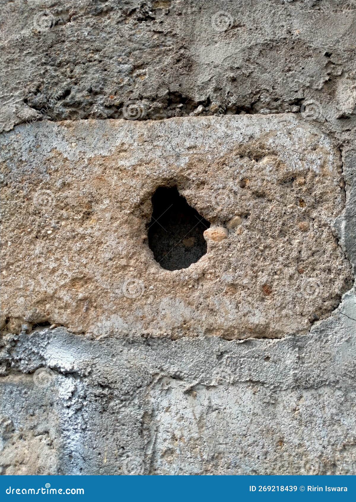 This Unplastered Building Has a Hole in it Stock Image - Image of iron ...