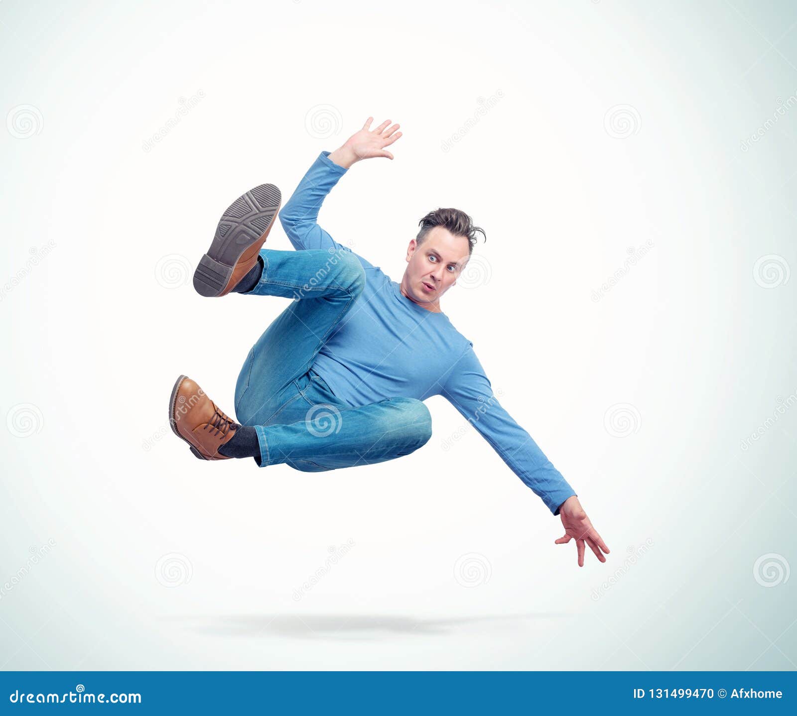 Unpleasant Situation, the Man is Falling. Concept of an Accident Stock ...