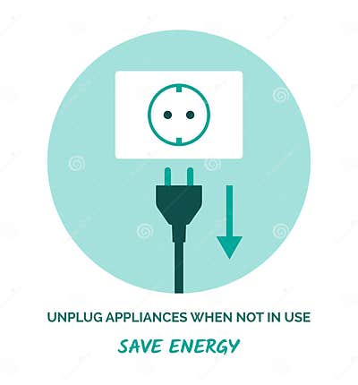 Unplug Appliances when Not in Use Stock Vector - Illustration of ...