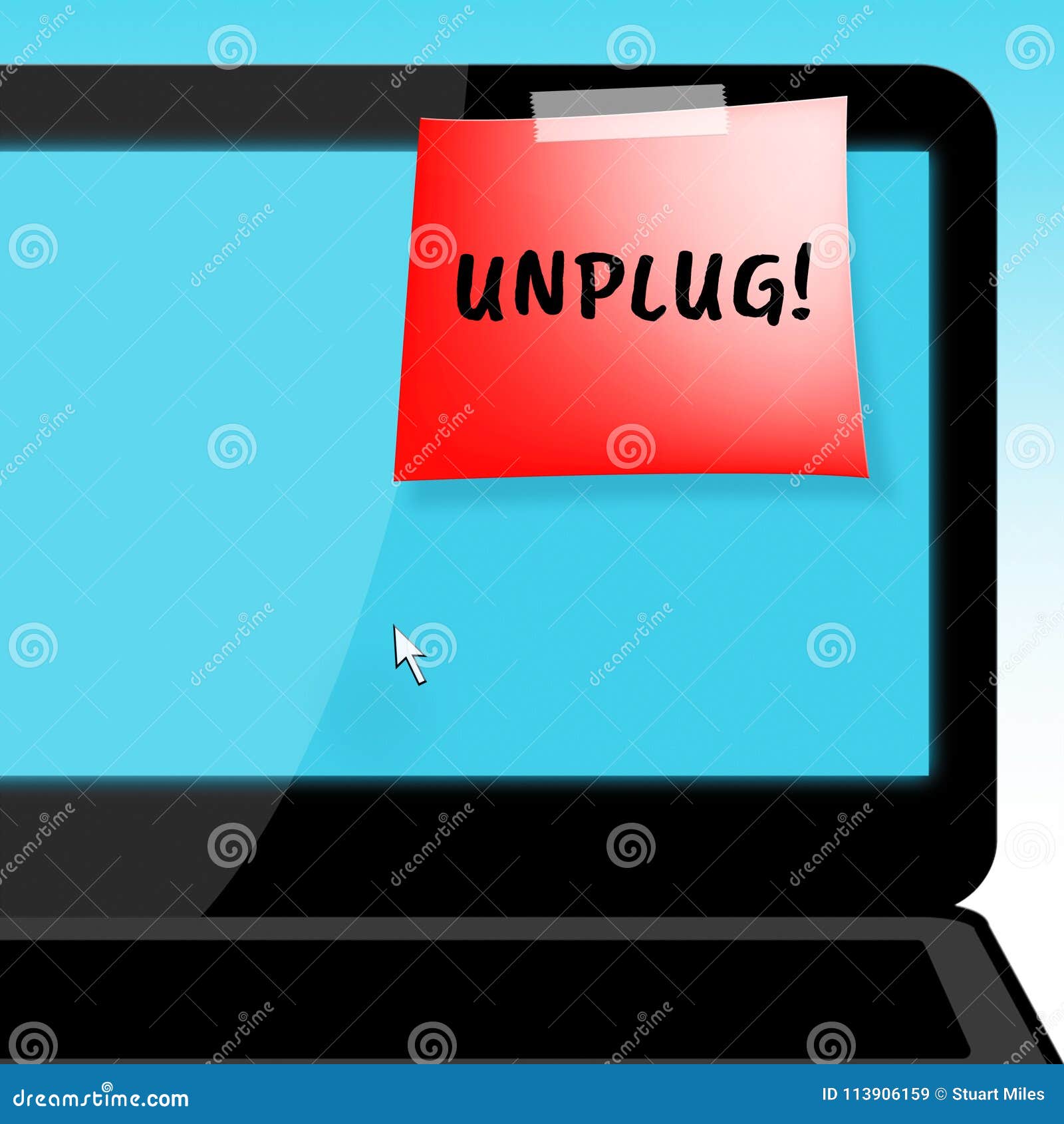 Unplug Message Means Disconnect Power 3d Illustration Stock ...