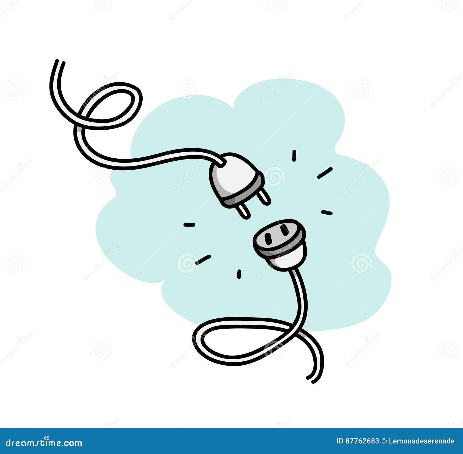 Unplugged Electrical Socket Plug Stock Vector - Illustration of cables ...