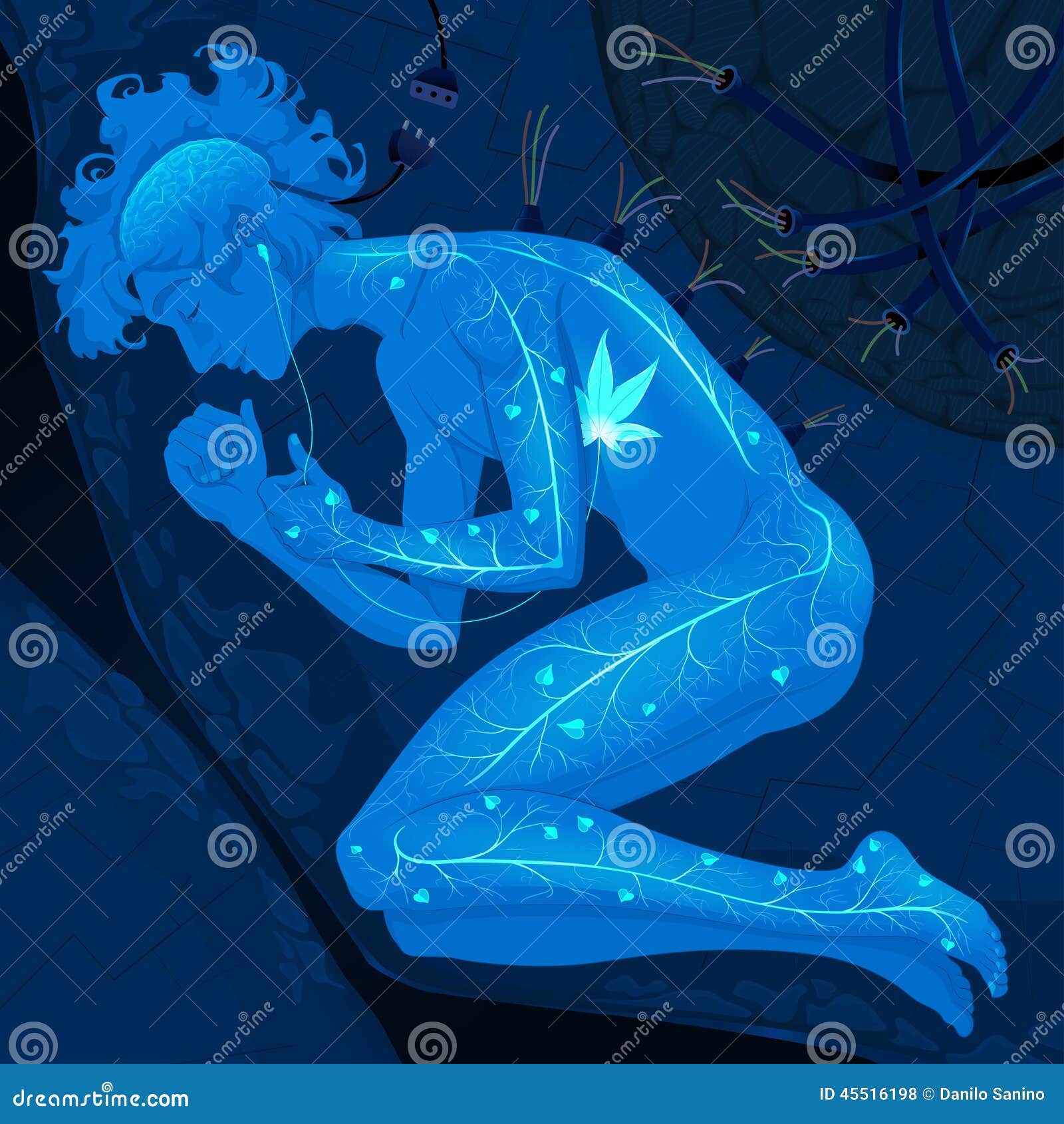 Unplugged, Feel the Inside. Stock Vector - Illustration of vein, body ...