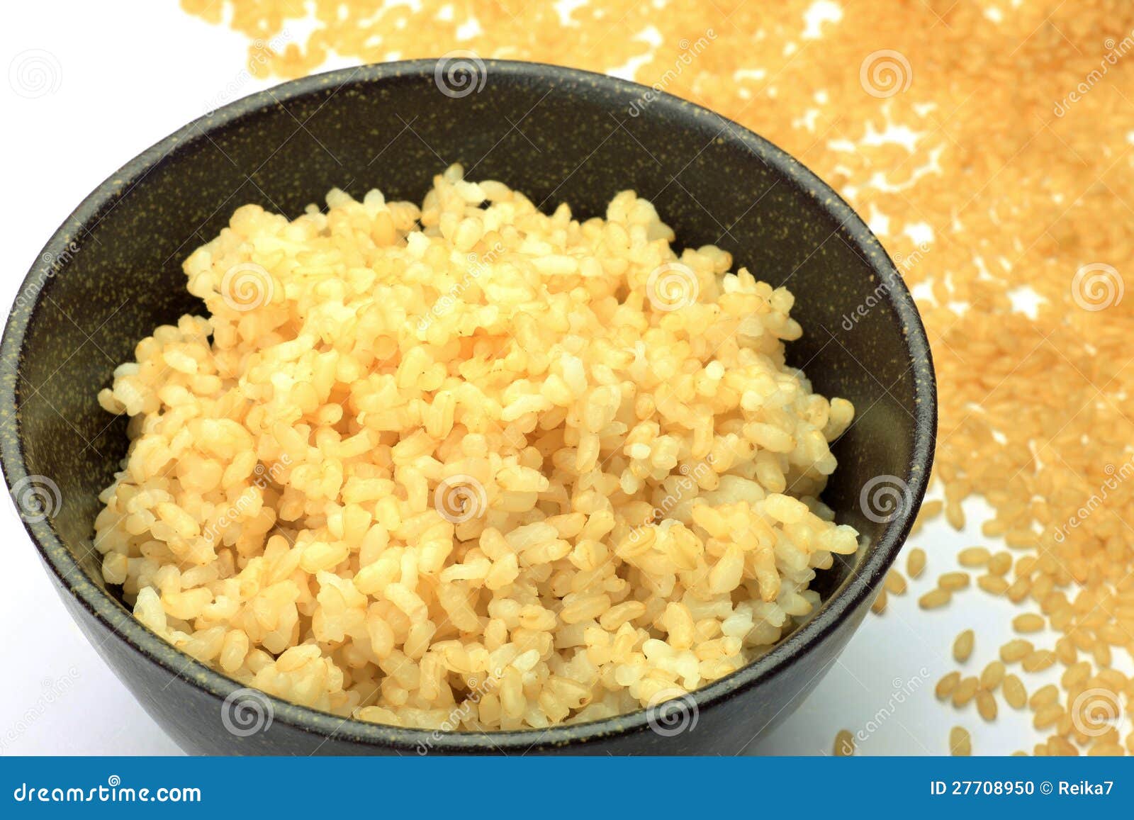 Unpolished rice stock photo. Image of bowl, rice, japan - 27708950