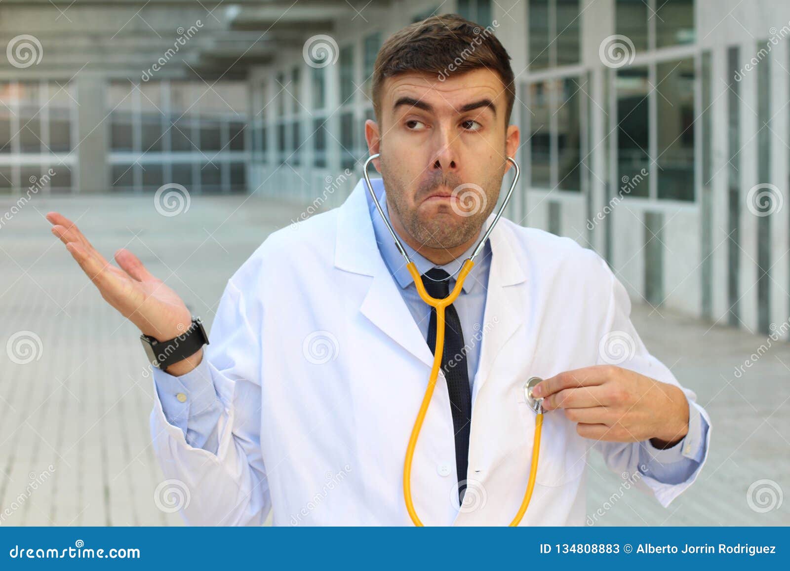 Unprepared Doctor with No Idea Stock Image - Image of care, caucasian ...
