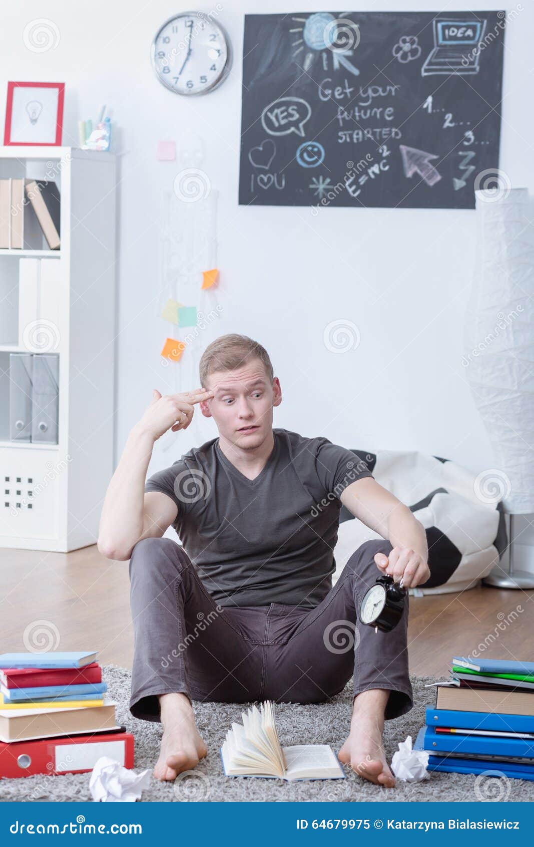 Unprepared Student before Exam Stock Image - Image of examination ...