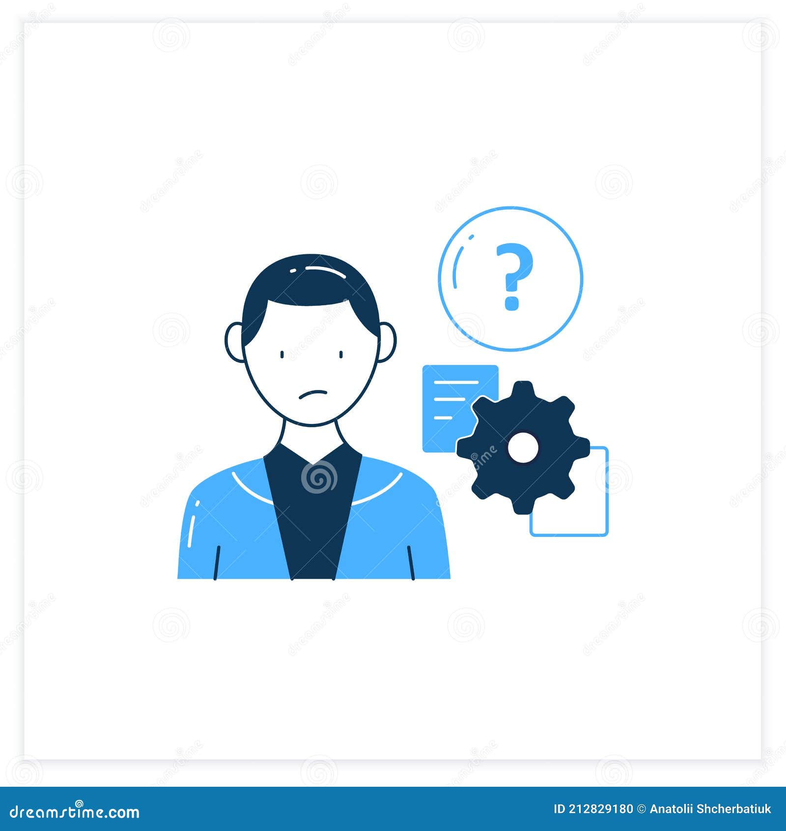 Unprocessing Information Flat Icon Stock Vector - Illustration of icon ...