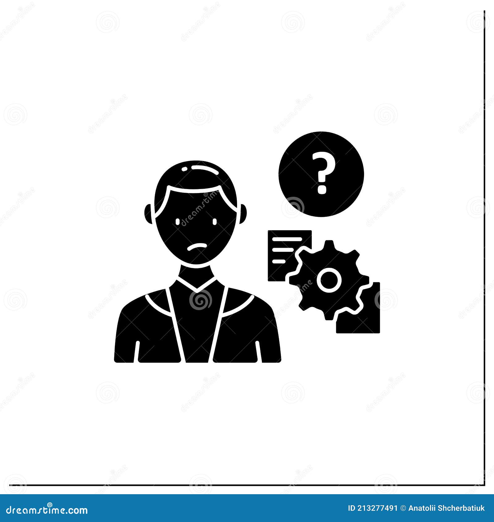 Unprocessing Information Glyph Icon Stock Vector - Illustration of ...