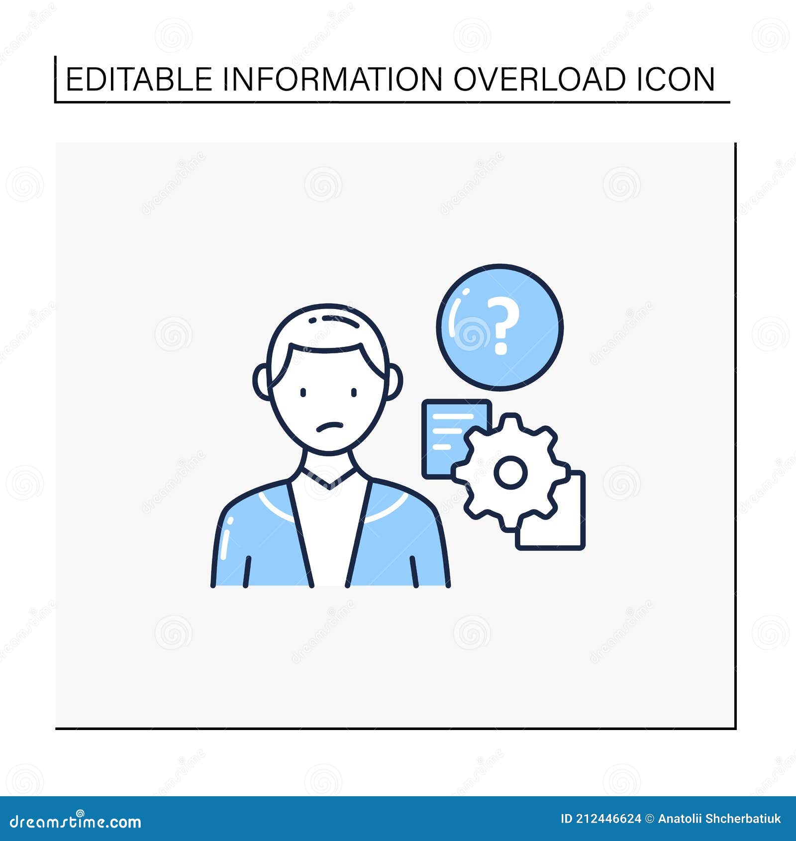 Unprocessing Information Line Icon Stock Vector - Illustration of ...