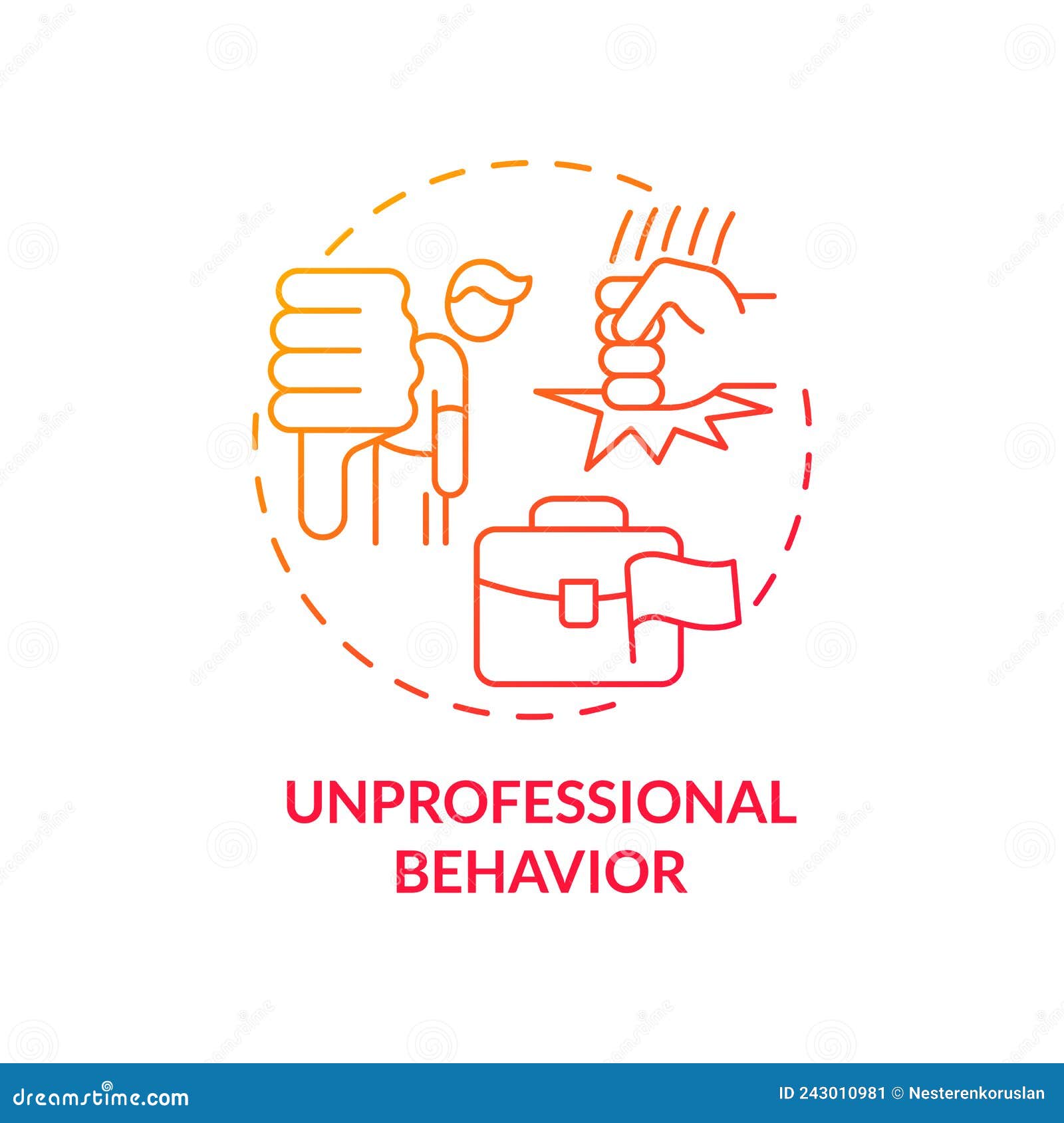 Unprofessional Behavior Terracotta Concept Icon Cartoon Vector ...
