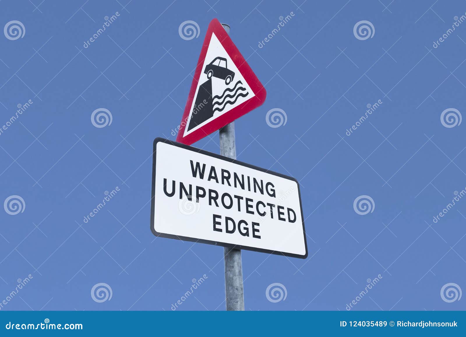Unprotected Edge Warning Sign at Harbour Port for Car and Vehicle ... Unprotected Edge Warning Sign at Harbour Port for Car and Vehicle ...