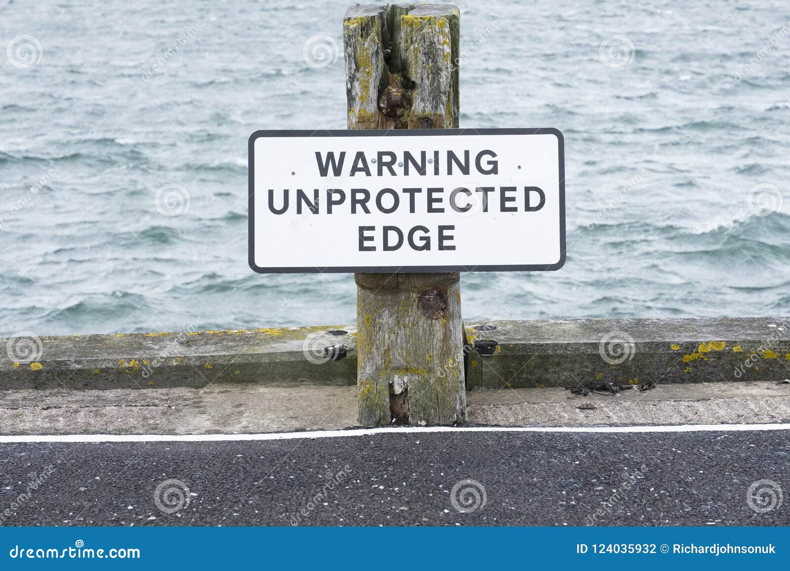 Unprotected Edge Warning Sign at Harbour Port for Car and Vehicle ... Unprotected Edge Warning Sign at Harbour Port for Car and Vehicle ...