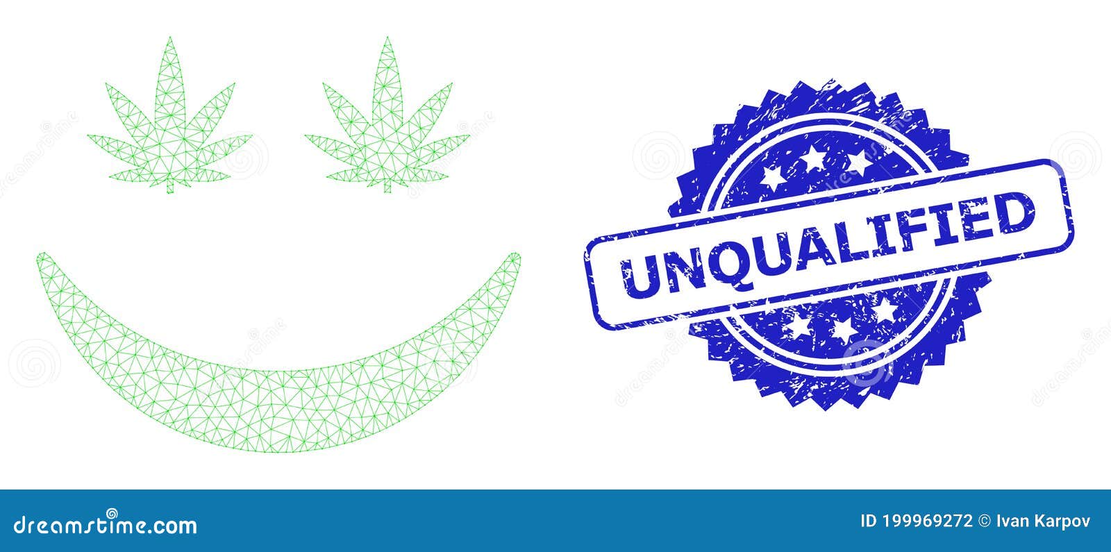 Grunge Unqualified Rosette Stamp and Mesh Carcass Cannabis Smile Stock ...