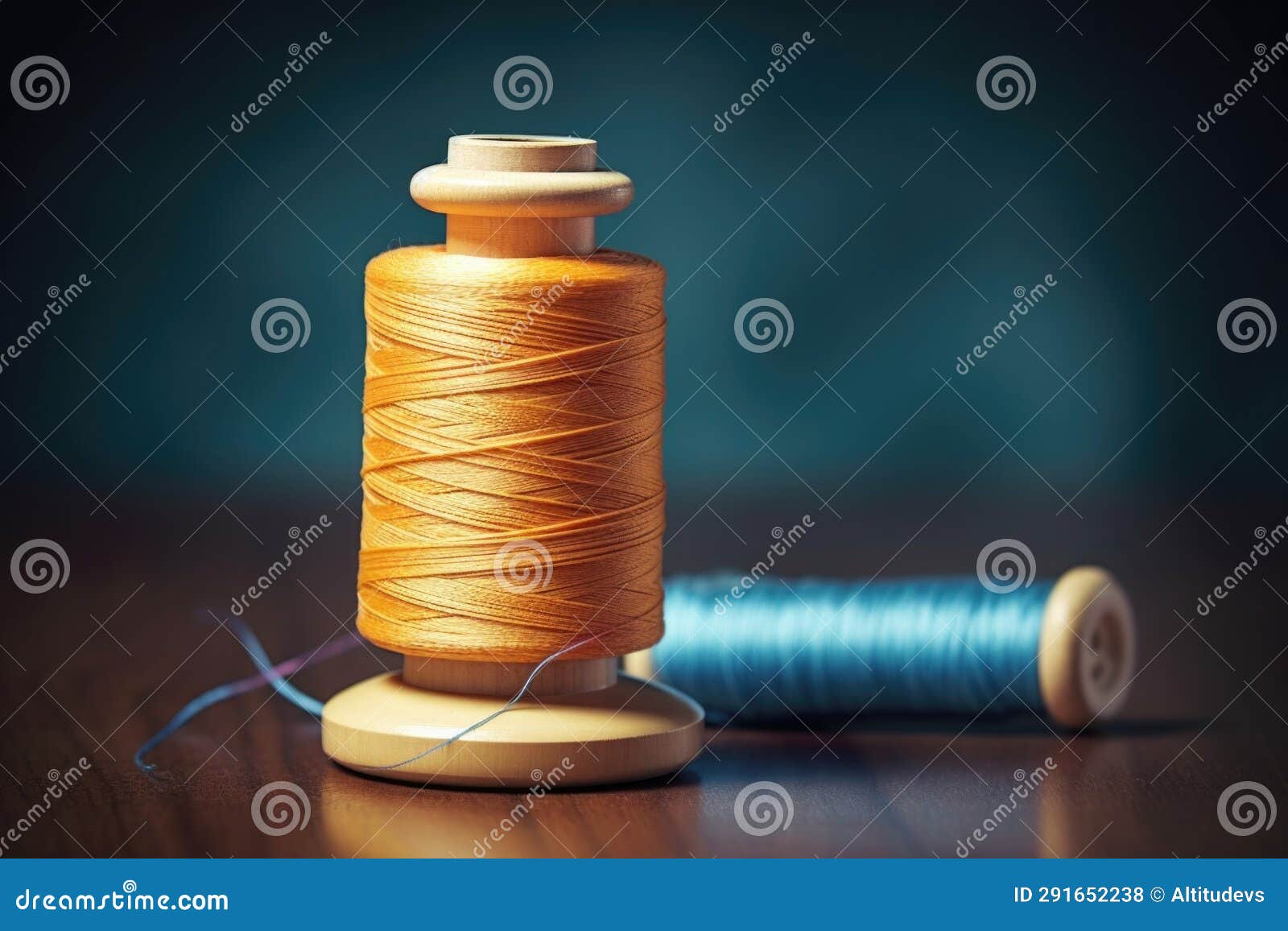 Unraveled spool of thread stock photo. Image of generated - 291652238
