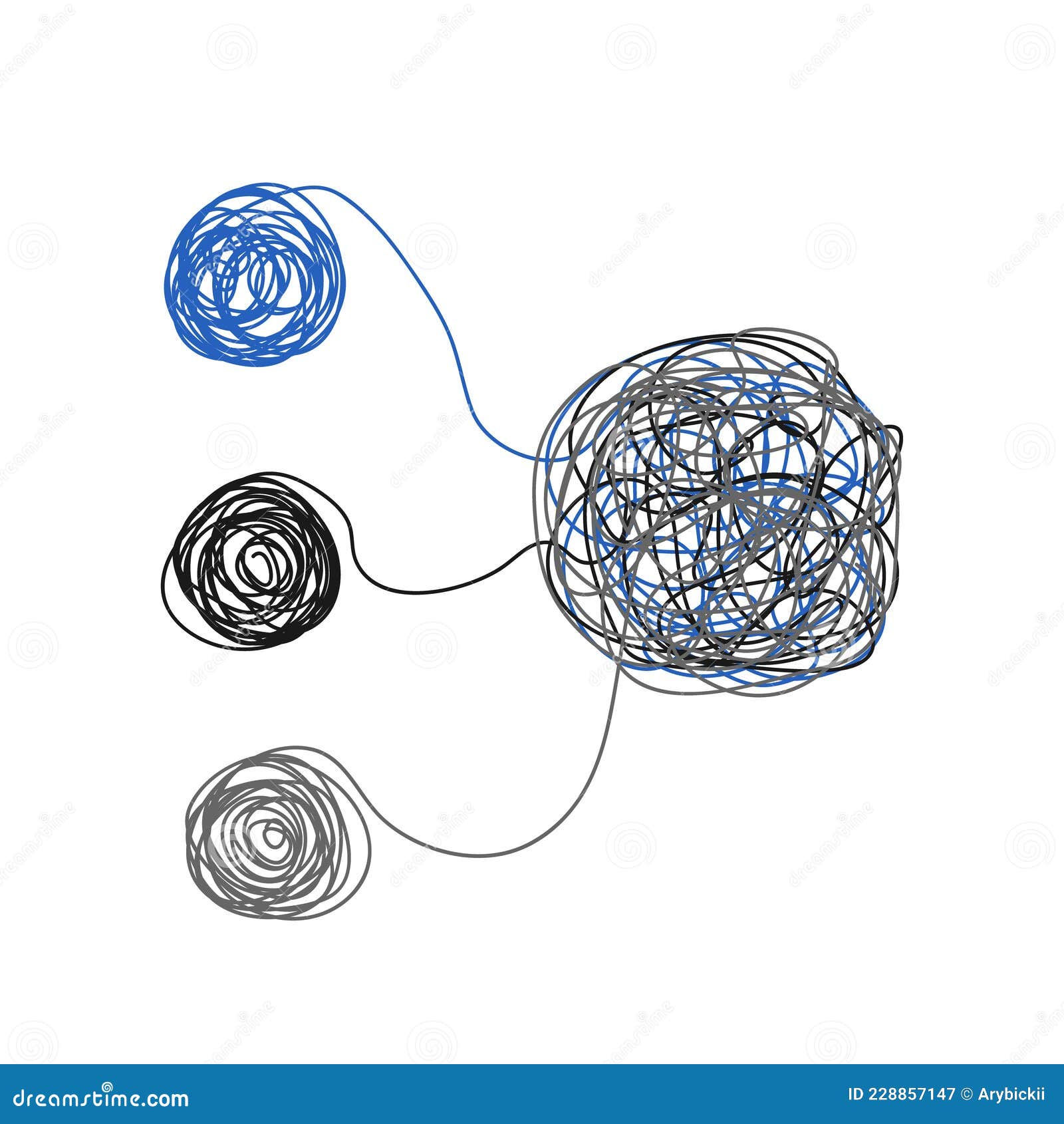 Unraveling Tangled Tangle. Psychotherapy Concept. Metaphor Of Problem ...