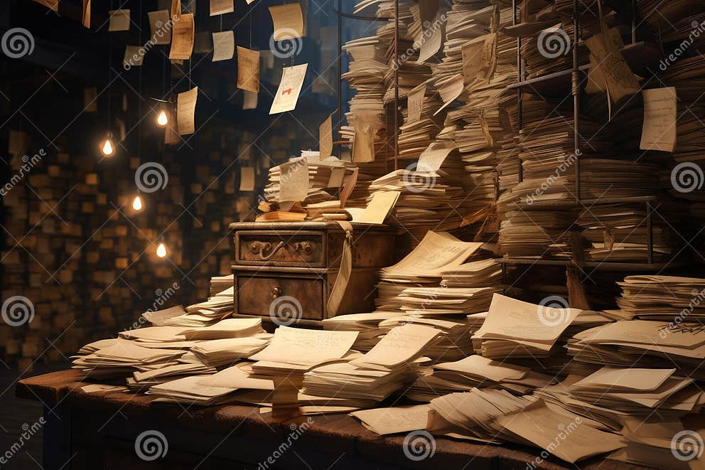 Unread Letters Old Stack. Generate Ai Stock Illustration - Illustration ...
