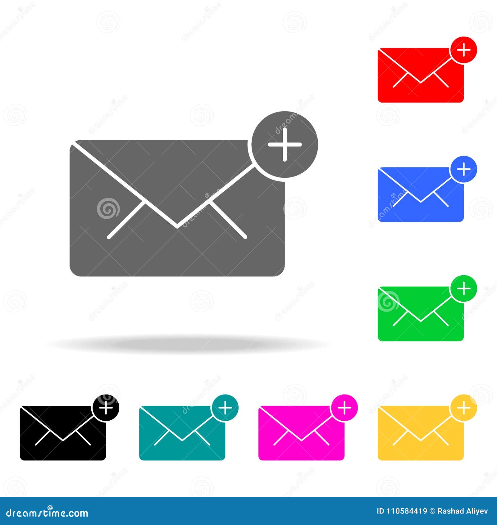 Unread Message Icon. Elements in Multi Colored Icons for Mobile Concept ...
