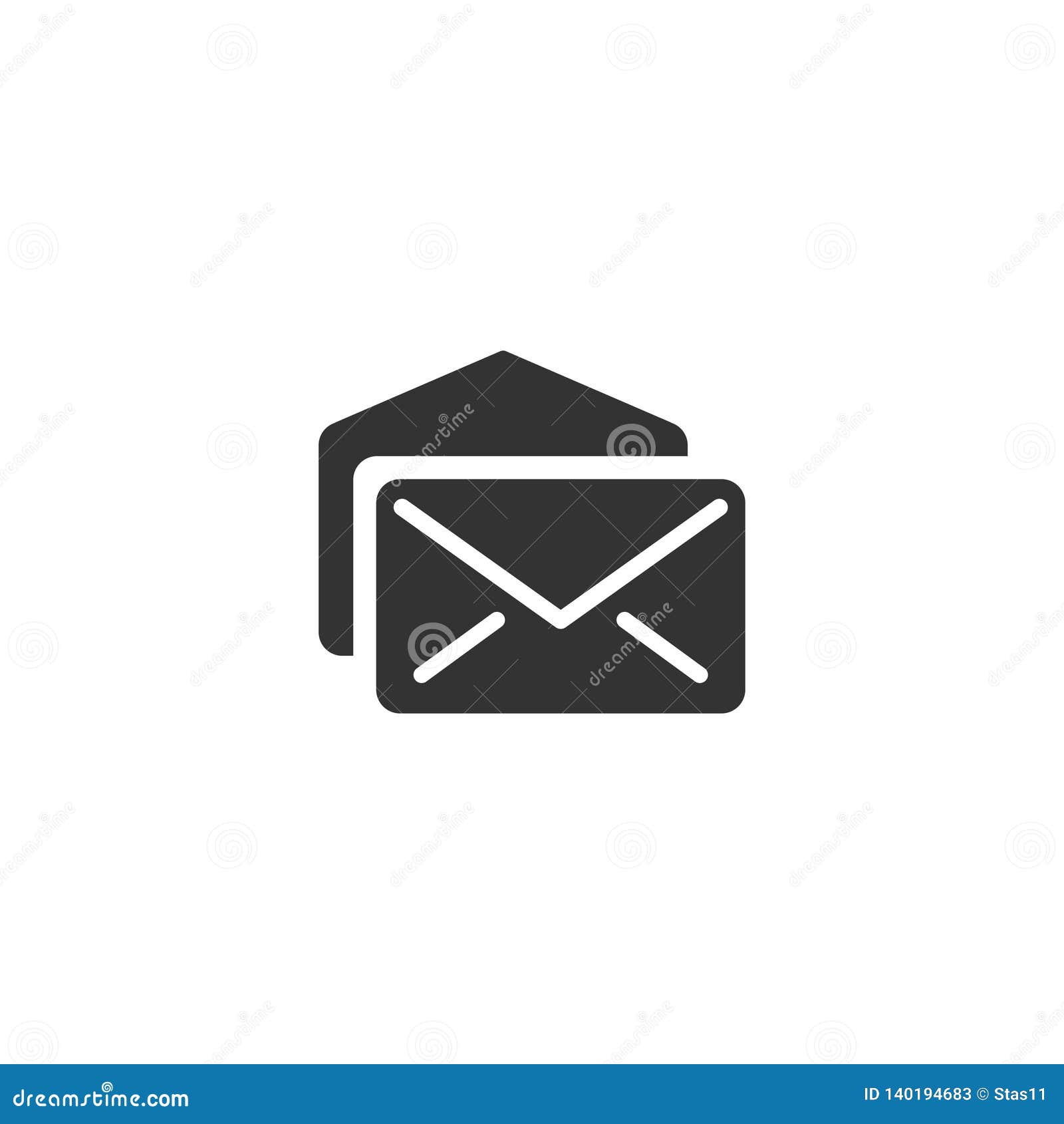 Unread Message Icon in Simple Design. Vector Illustration Stock Vector ...