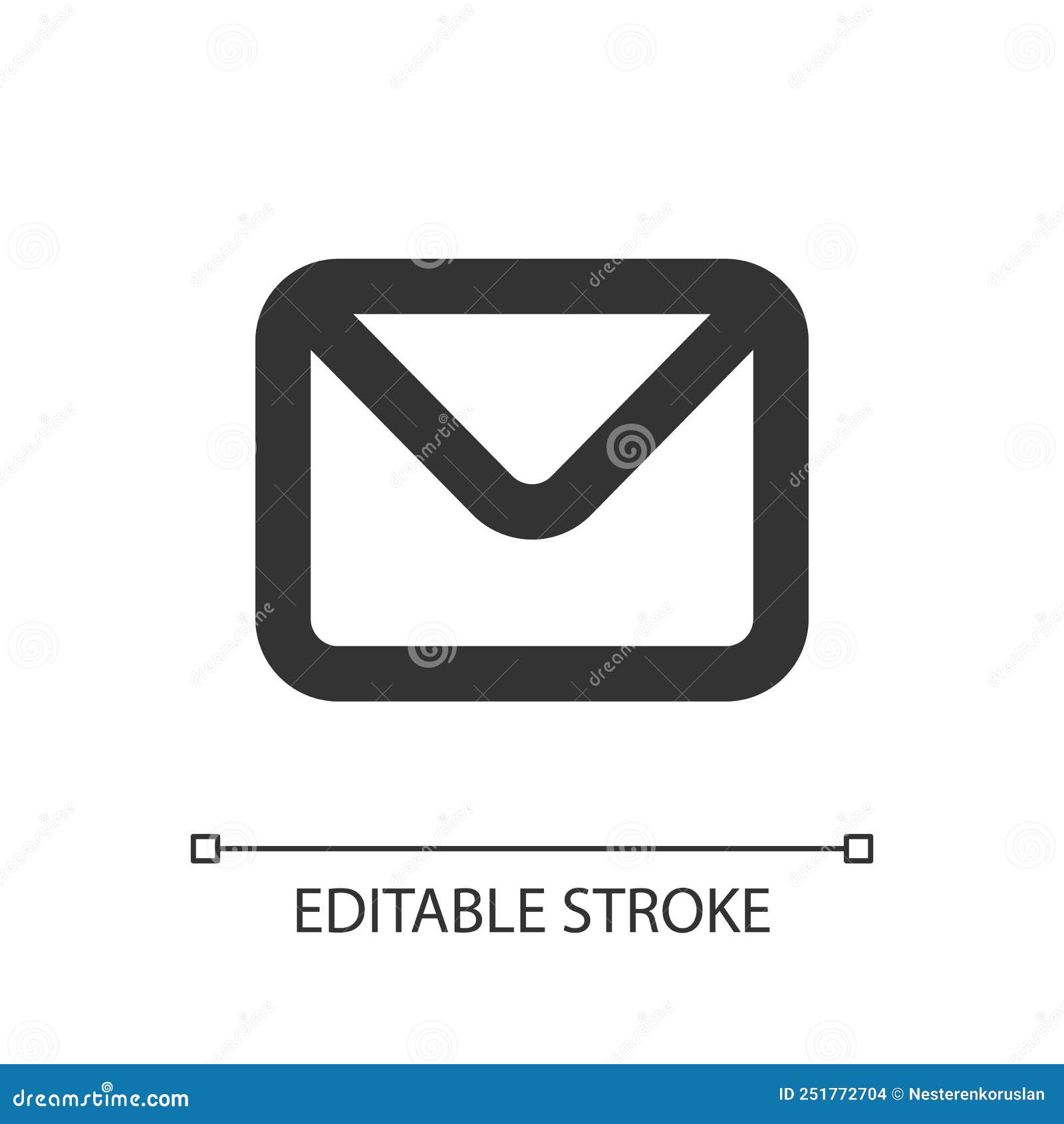 Unread Message Pixel Perfect Linear Ui Icon Stock Vector - Illustration ...