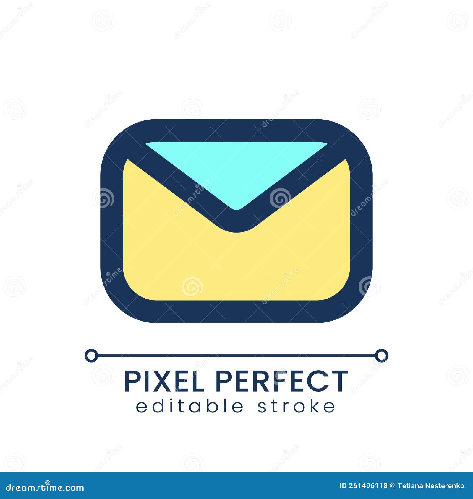 Unread Message Pixel Perfect RGB Color Ui Icon Stock Vector - Illustration of email, envelope ...