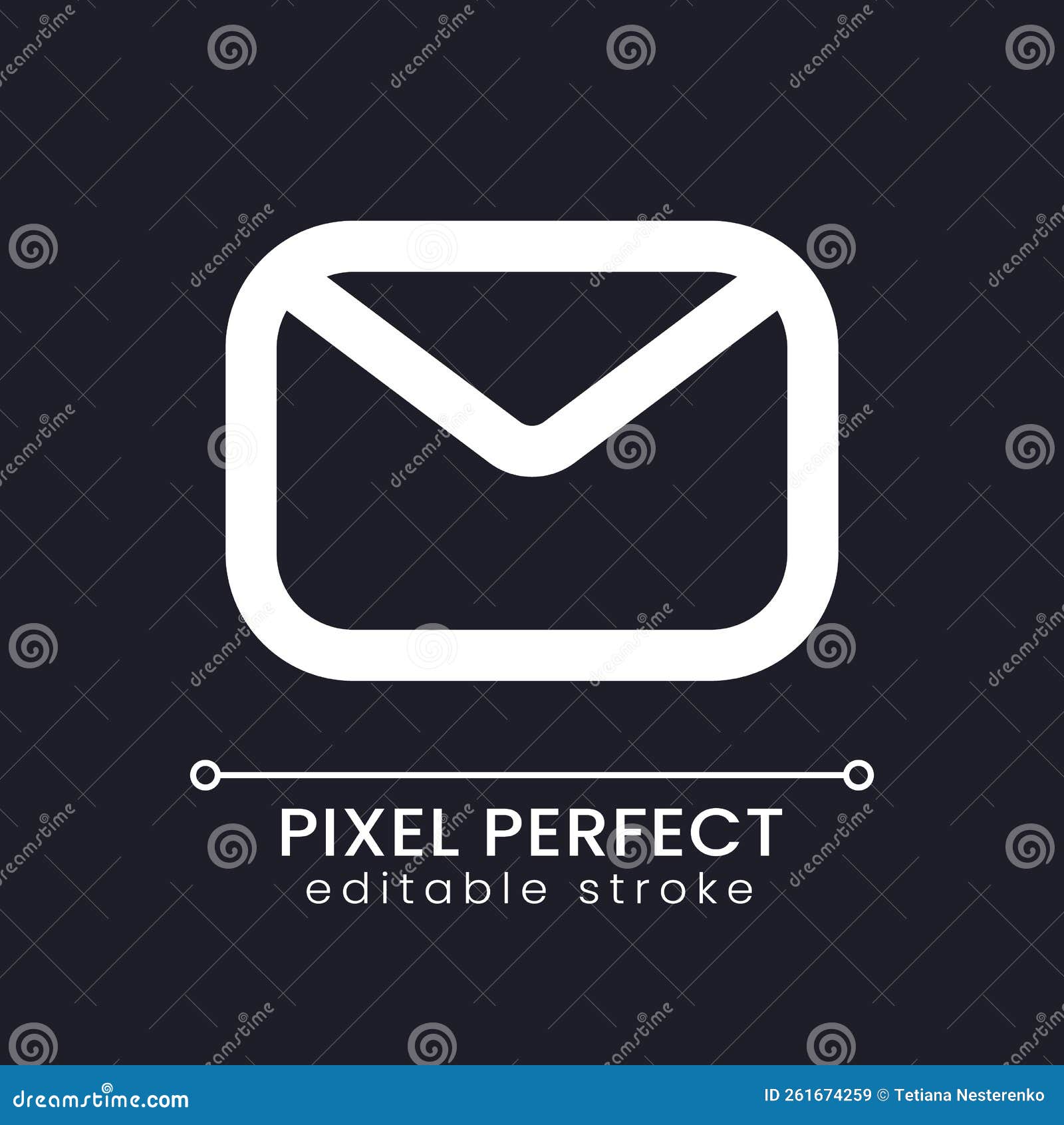 Unread Message Pixel Perfect White Linear Ui Icon for Dark Theme Stock ...
