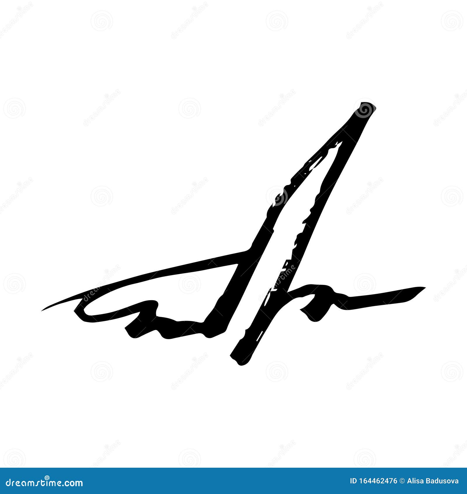 Unreadable Handwriting Font Signature Text on White Background Stock ...