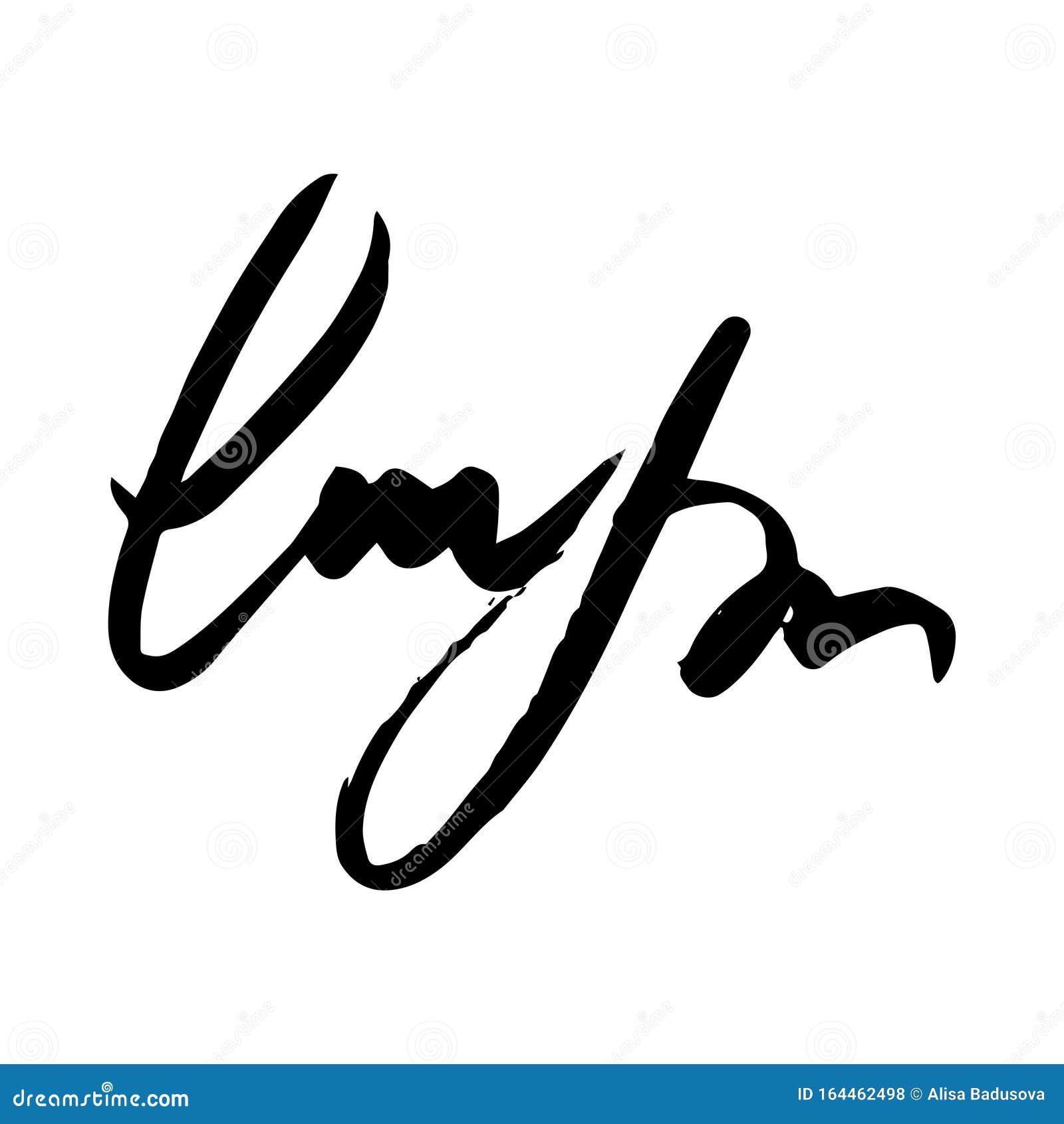 Unreadable Handwriting Font Signature Text on White Background Stock ...