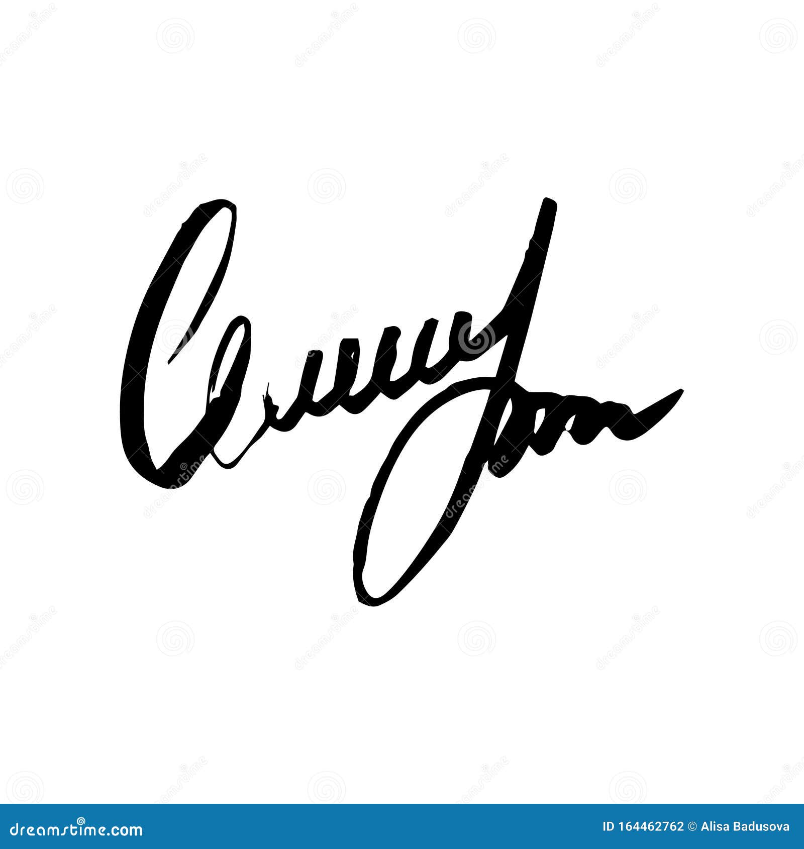 Unreadable Handwriting Font Signature Text on White Background Stock ...