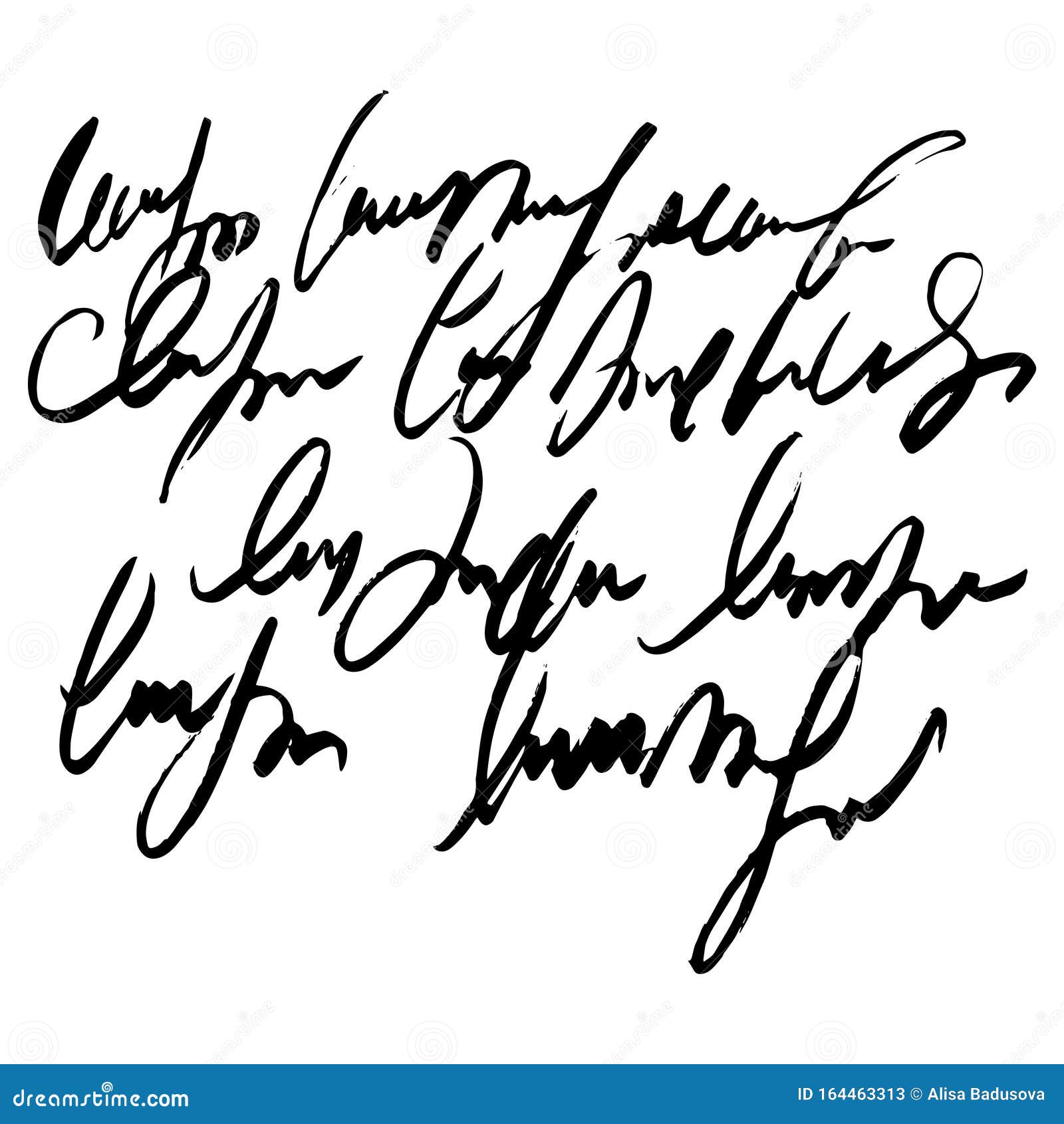 Unreadable Handwriting Font Signature Text on White Background Stock ...