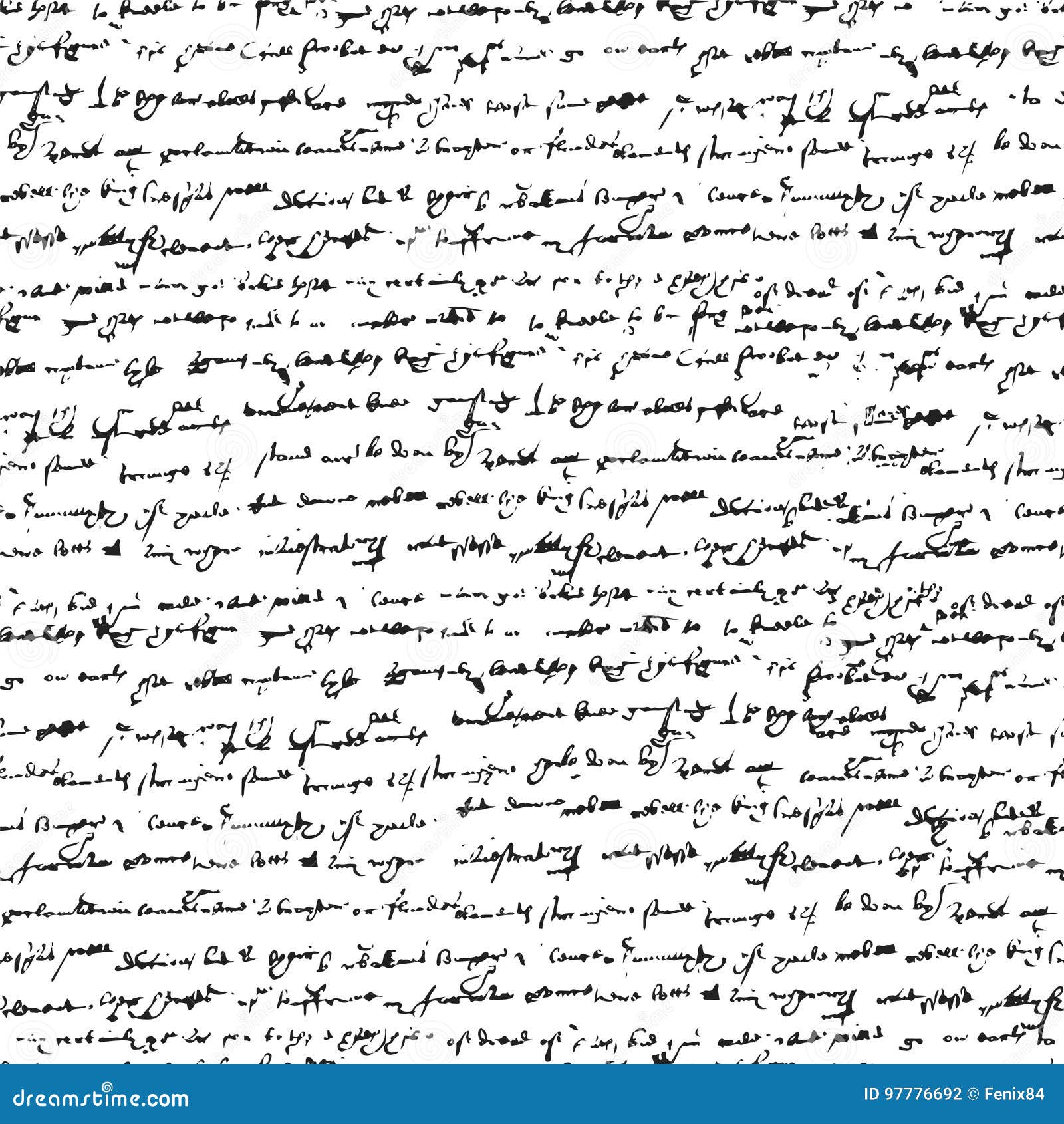 Unreadable Inclined Handwritten Text. Stock Vector - Illustration of ...