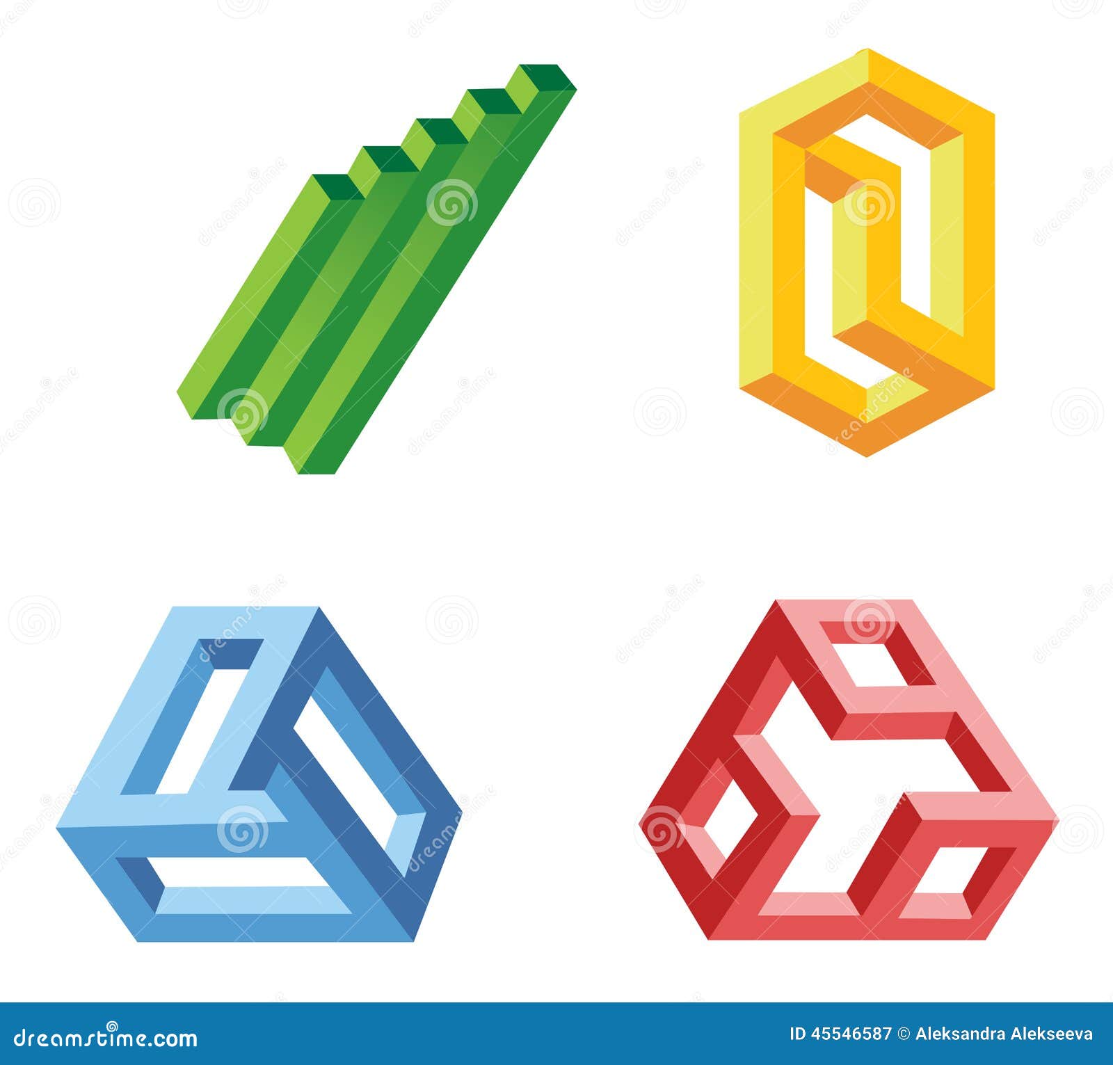 Unreal Geometrical Shapes Symbols, Stock Vector - Illustration of ...