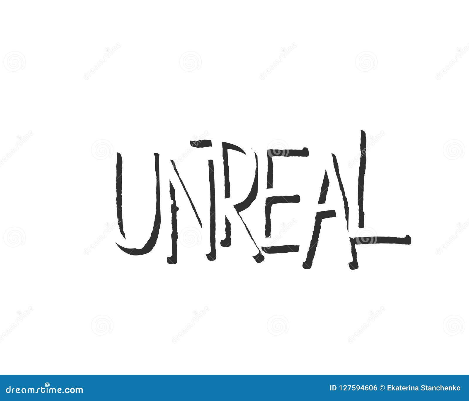 Unreal Lettering Design Sleng Text Logo. Decorative Typography Element ...