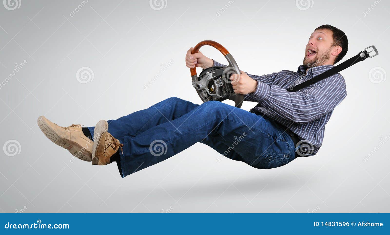 Unreal Mad Driver with a Wheel in Hands Stock Photo - Image of idea ...