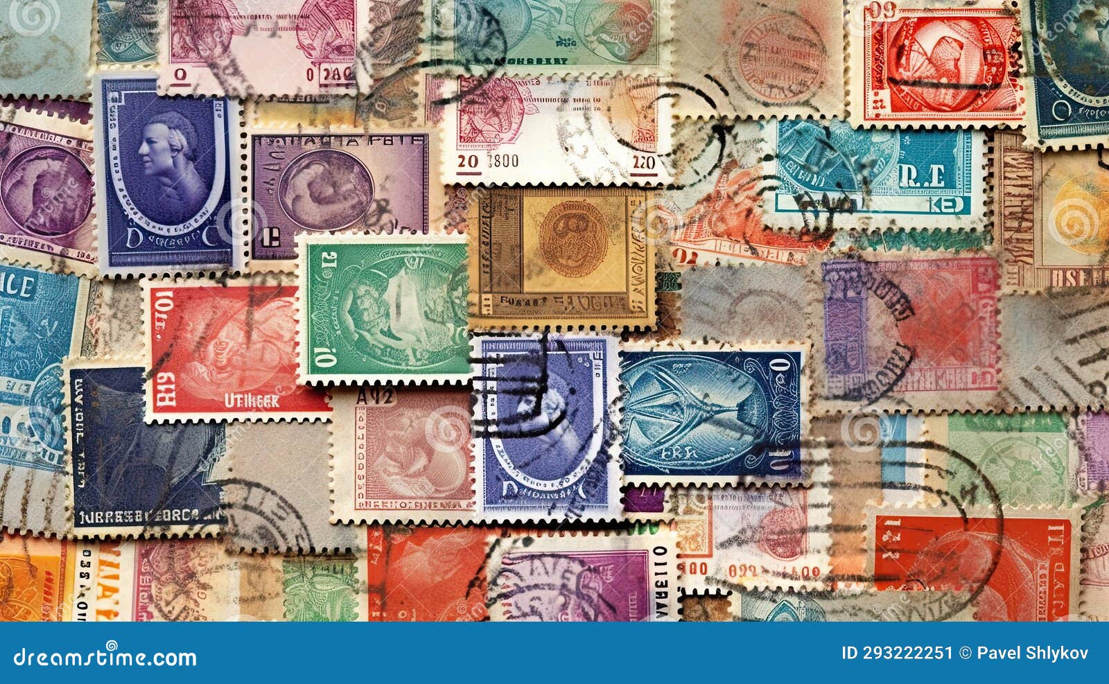 Unreal Postage Stamps from Different Countries and Times Stock ...