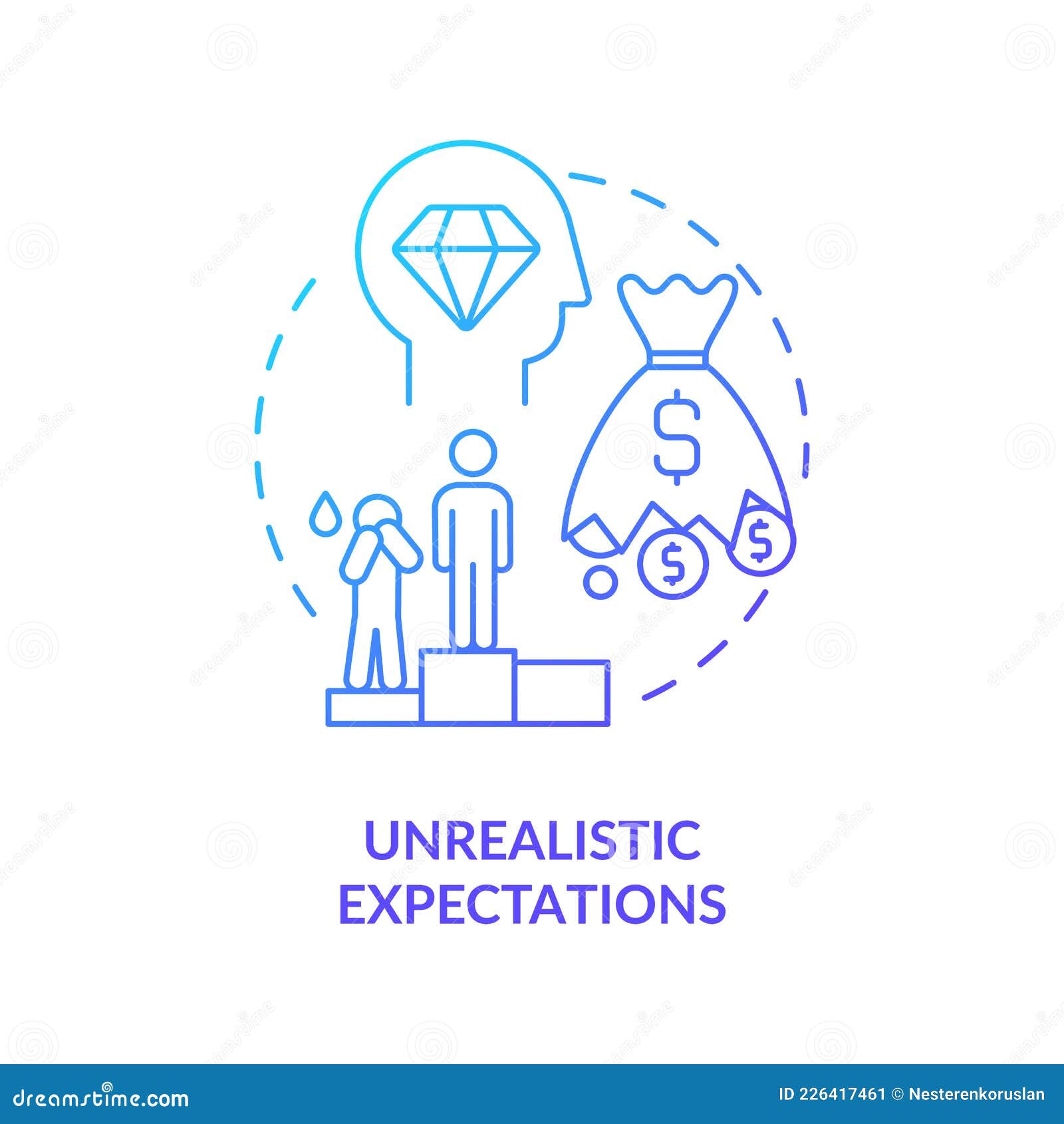 Unrealistic High Expectation From Parent RGB Color Icon Royalty-Free ...