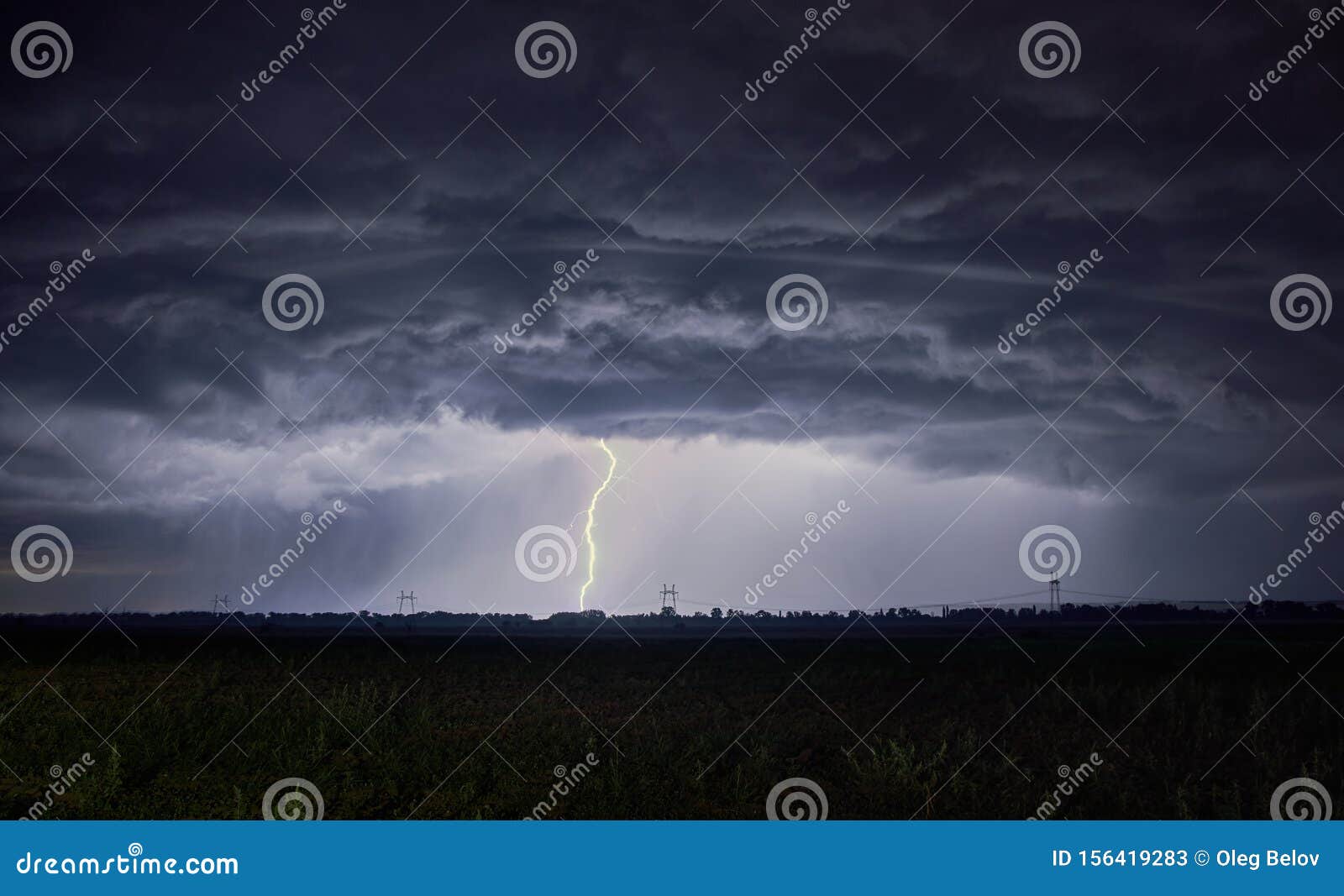 Unrealistically Beautiful Thick Clouds and Lightning Strike into the ...