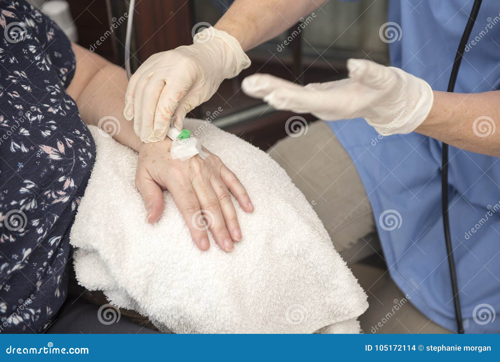 Nurse Putting In A Intravenous Drip Into A Patient Royalty-Free Stock ...