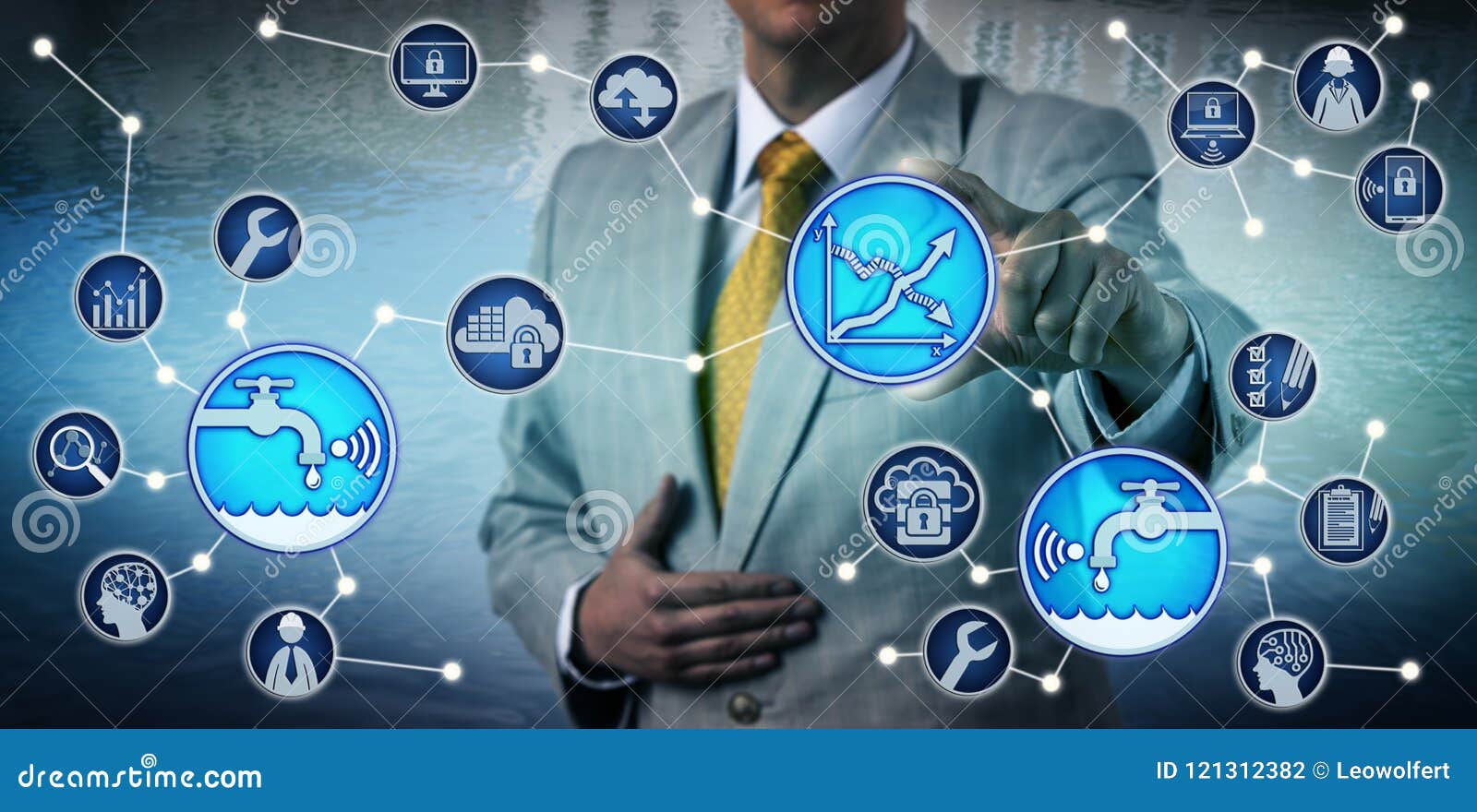 Executive Using Managed Water Metering Services Stock Photo - Image of ...