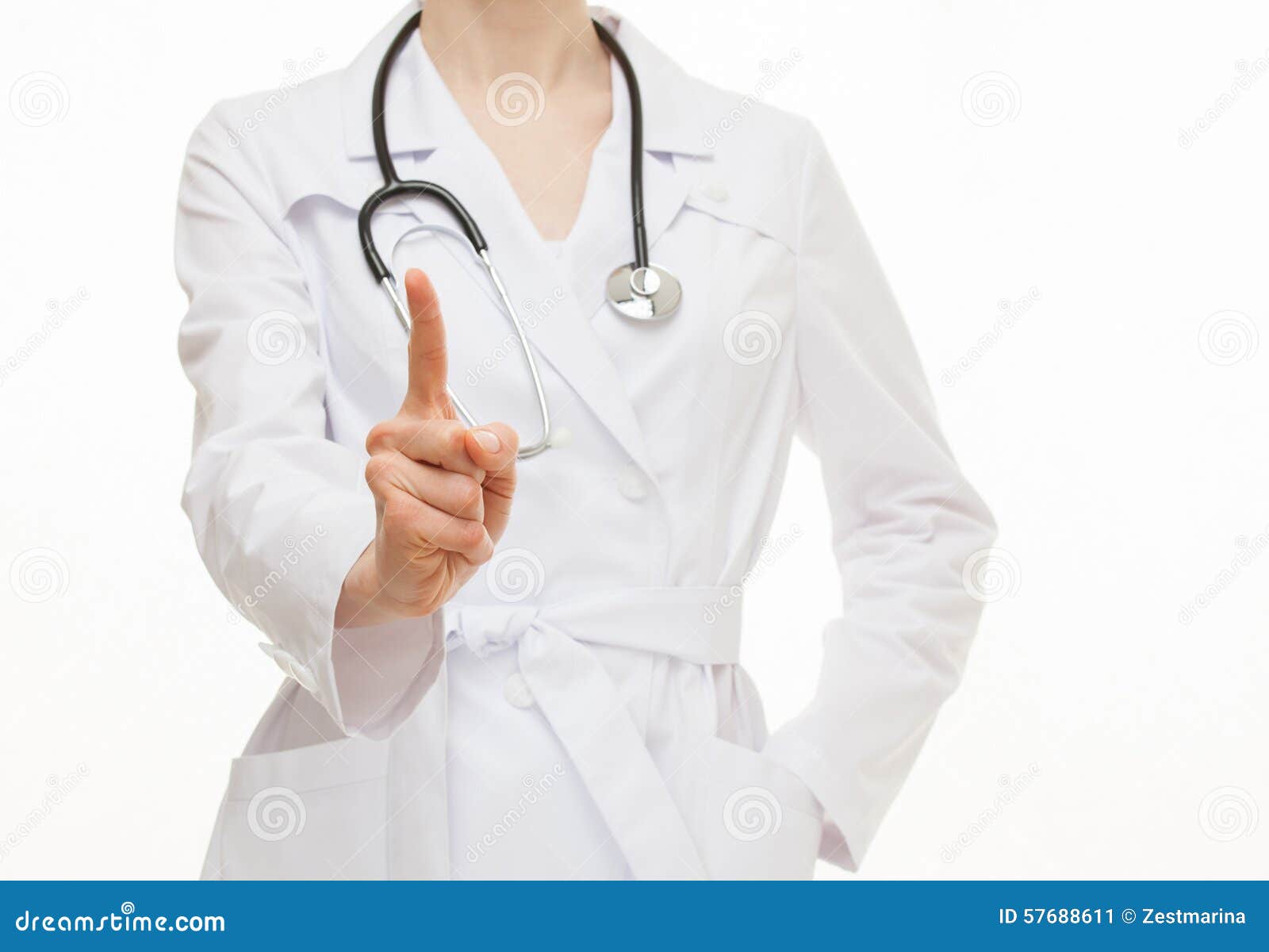 Unrecognizable Doctor Showing a Warning Gesture Stock Image - Image of ...