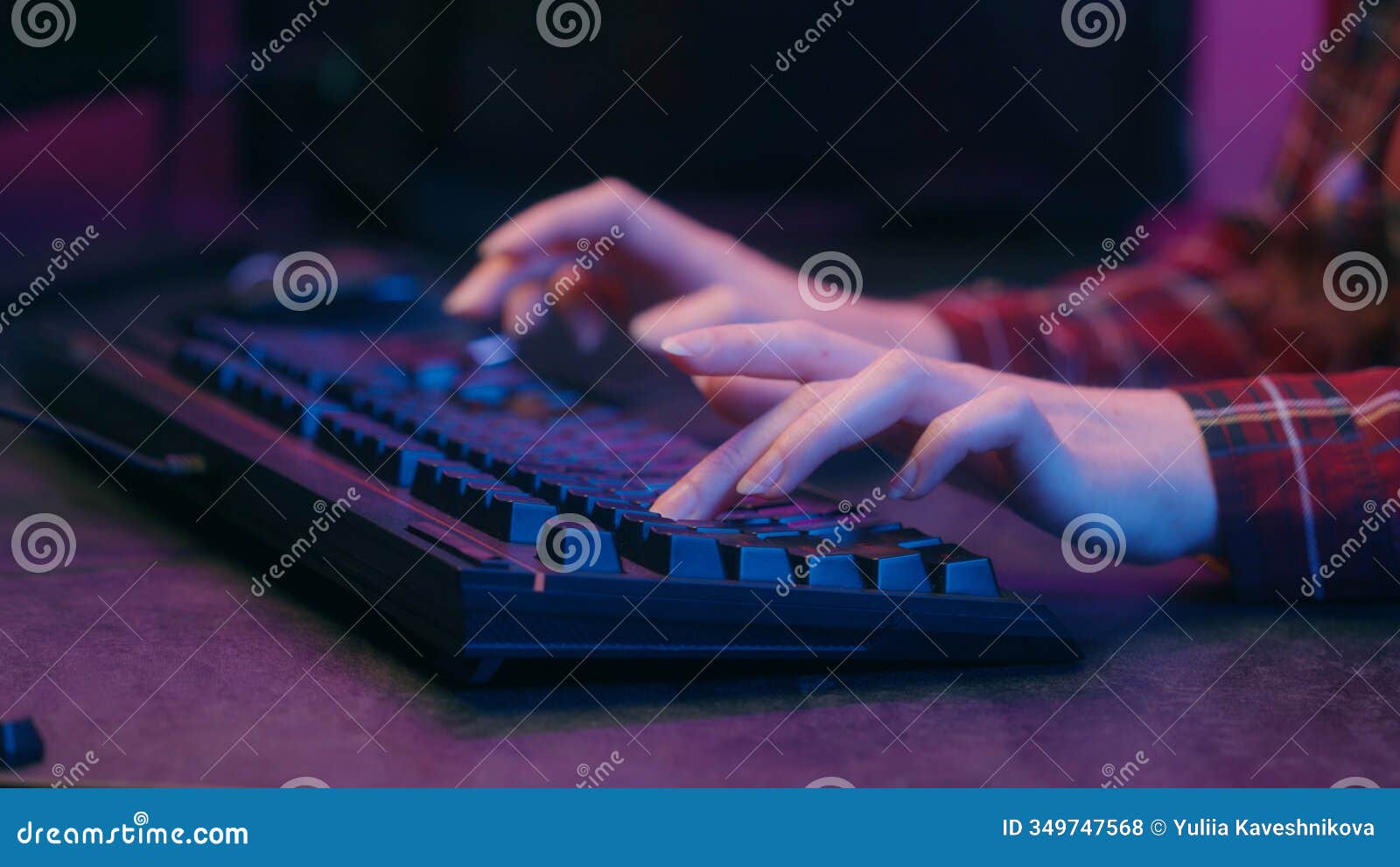 Hands Gamer Playing In The Video Game Using Keyboard And Mouse Royalty ...