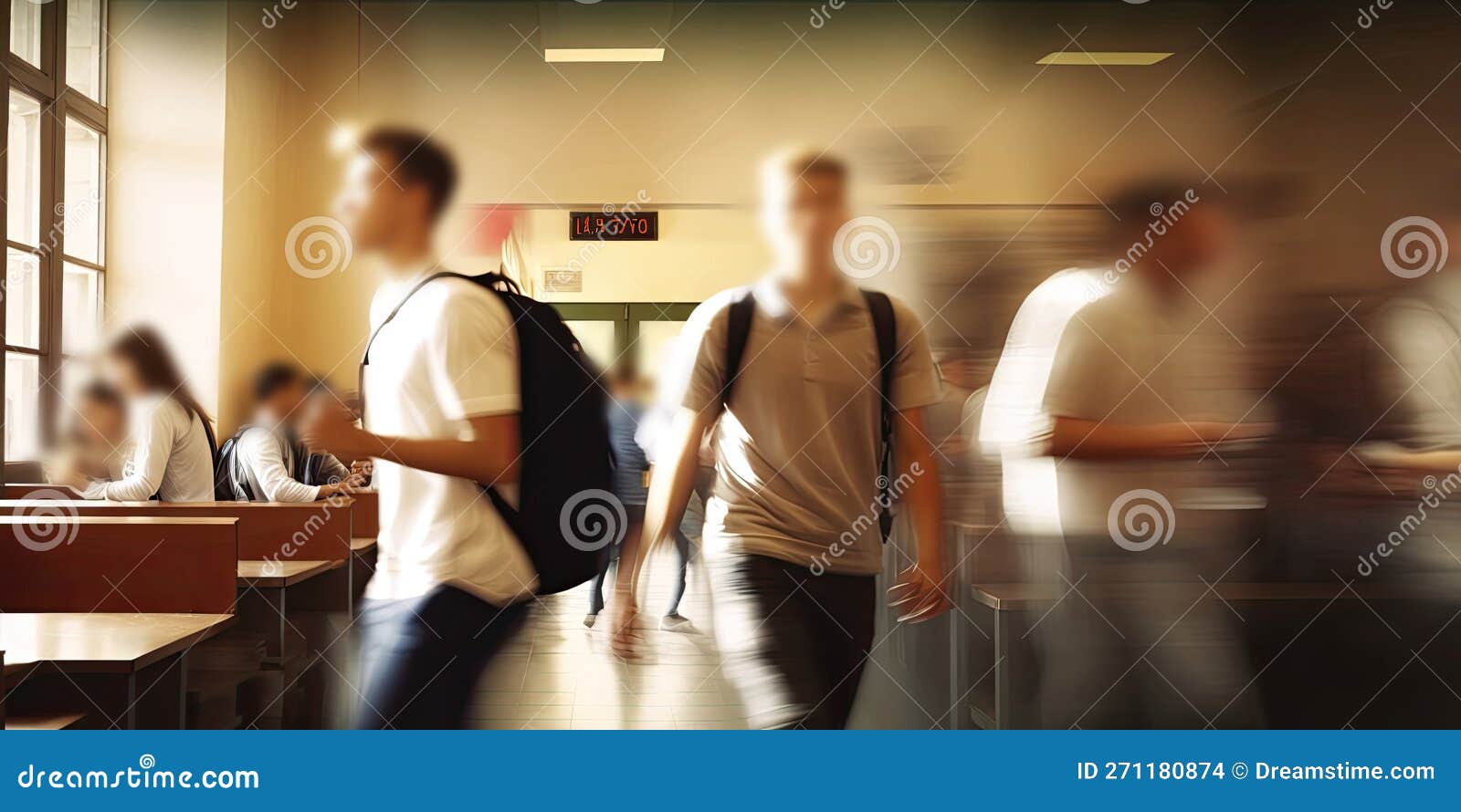 Unrecognizable Group of Students at School, Blurry Faces. Generative Ai ...