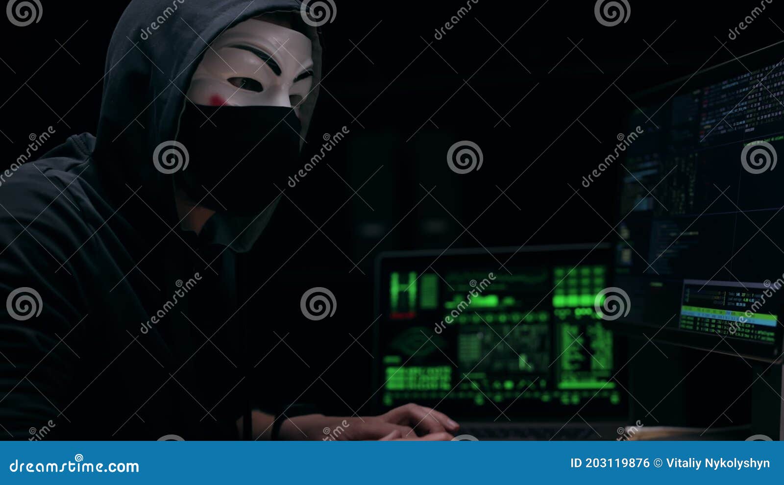 Unrecognizable Hacker stock footage. Video of thief - 203119876